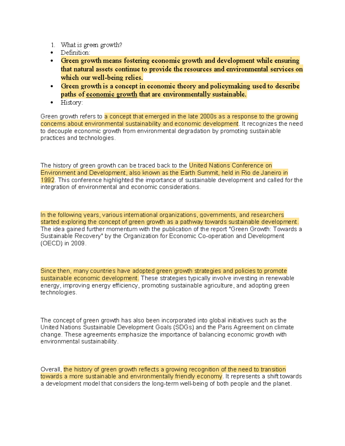 What is green growth - jhsbxkhGDIKwg - 1. What is green growth ...