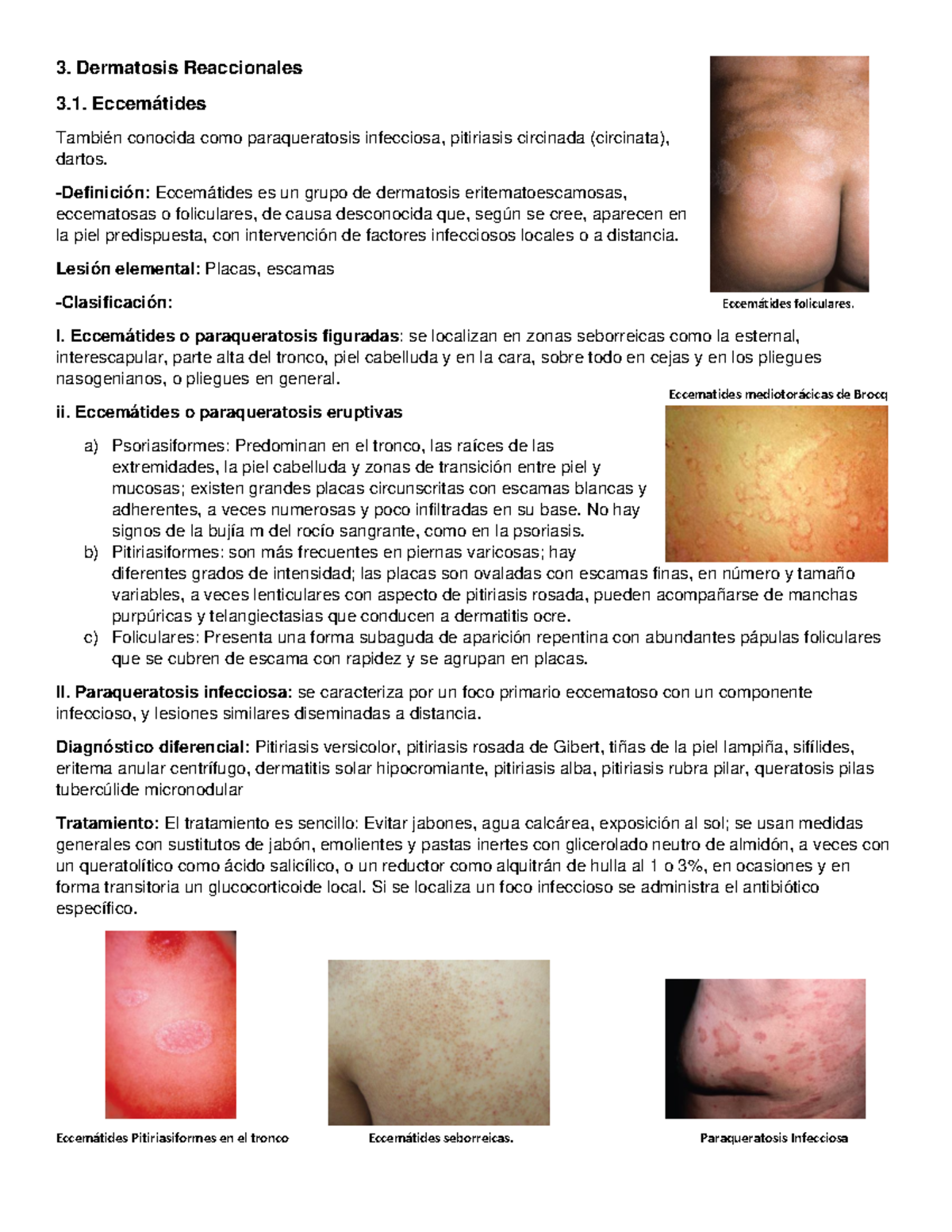 Dermatologia - Resumen de dermatosis más frecuentes con sus lesiones ...