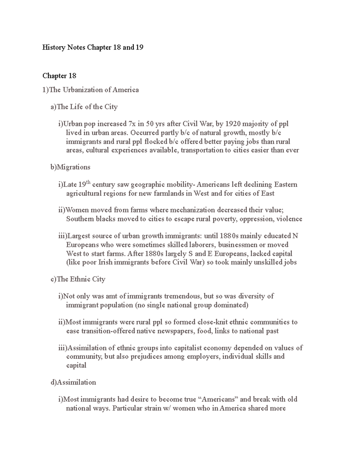 History Notes Chapter 18 and 19 - History Notes Chapter 18 and 19 ...