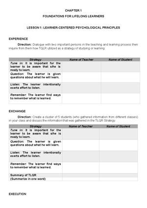 FS 1 Answer Sheet - none - FIELD STUDY 1 LEARNING EPISODE The School ...