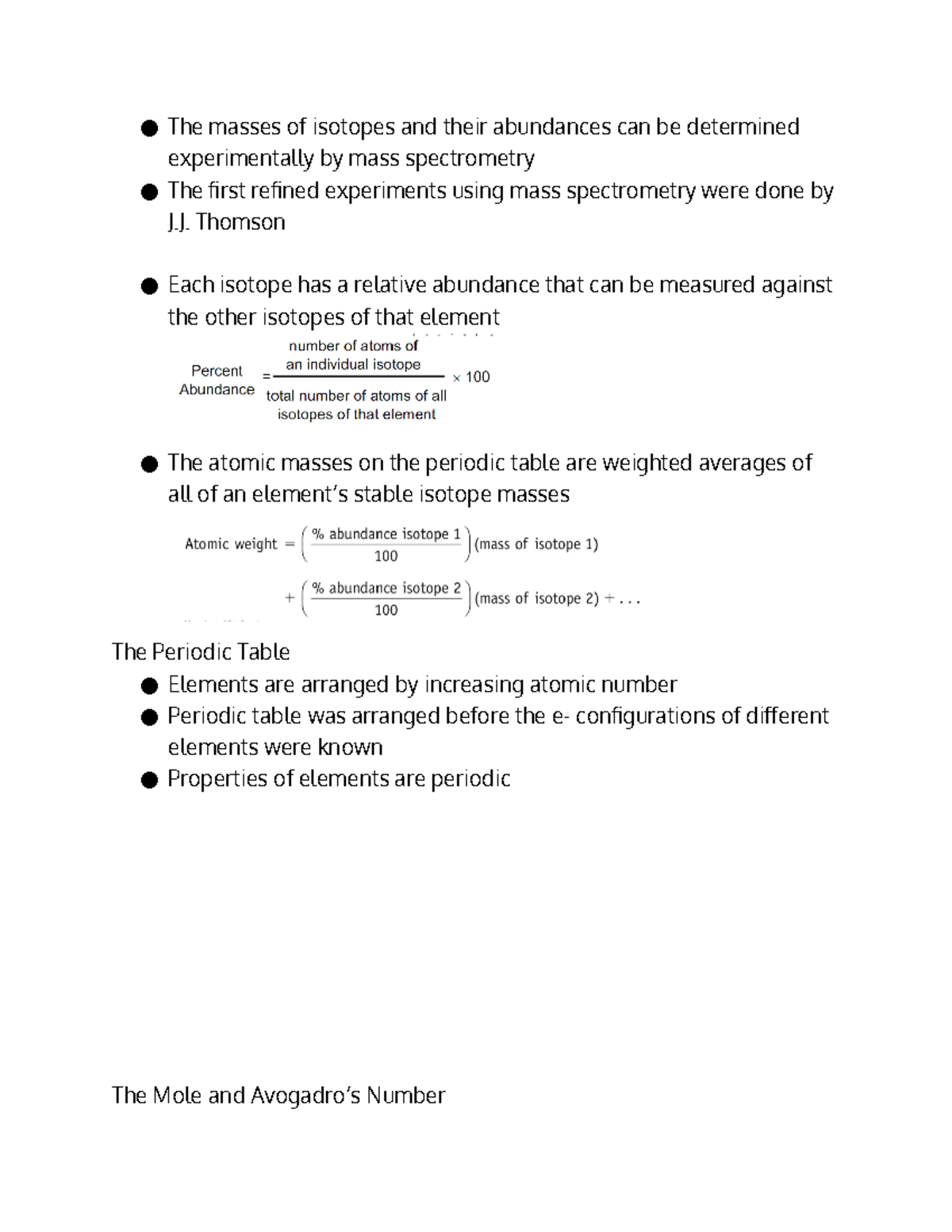 9 8 2021 - notes on atomic theory and the periodic table - The masses ...