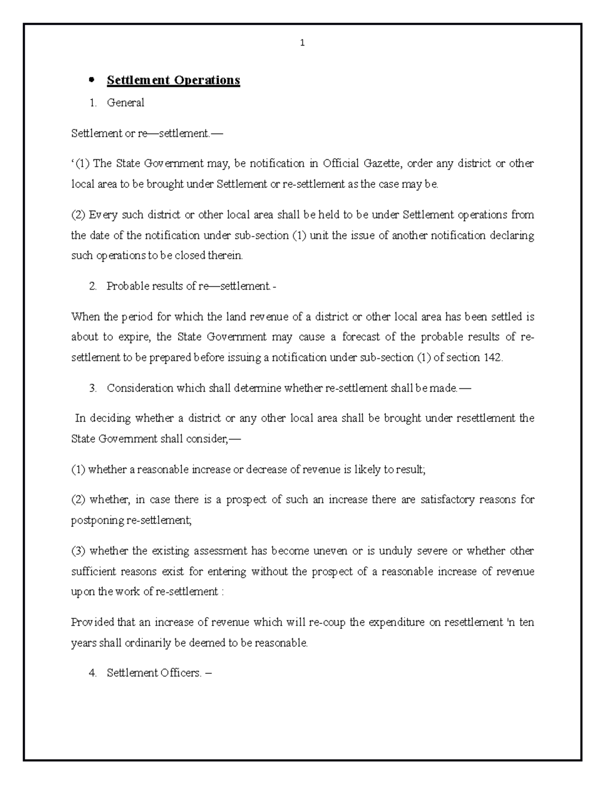 Settlement operations - Settlement Operations General Settlement or re ...