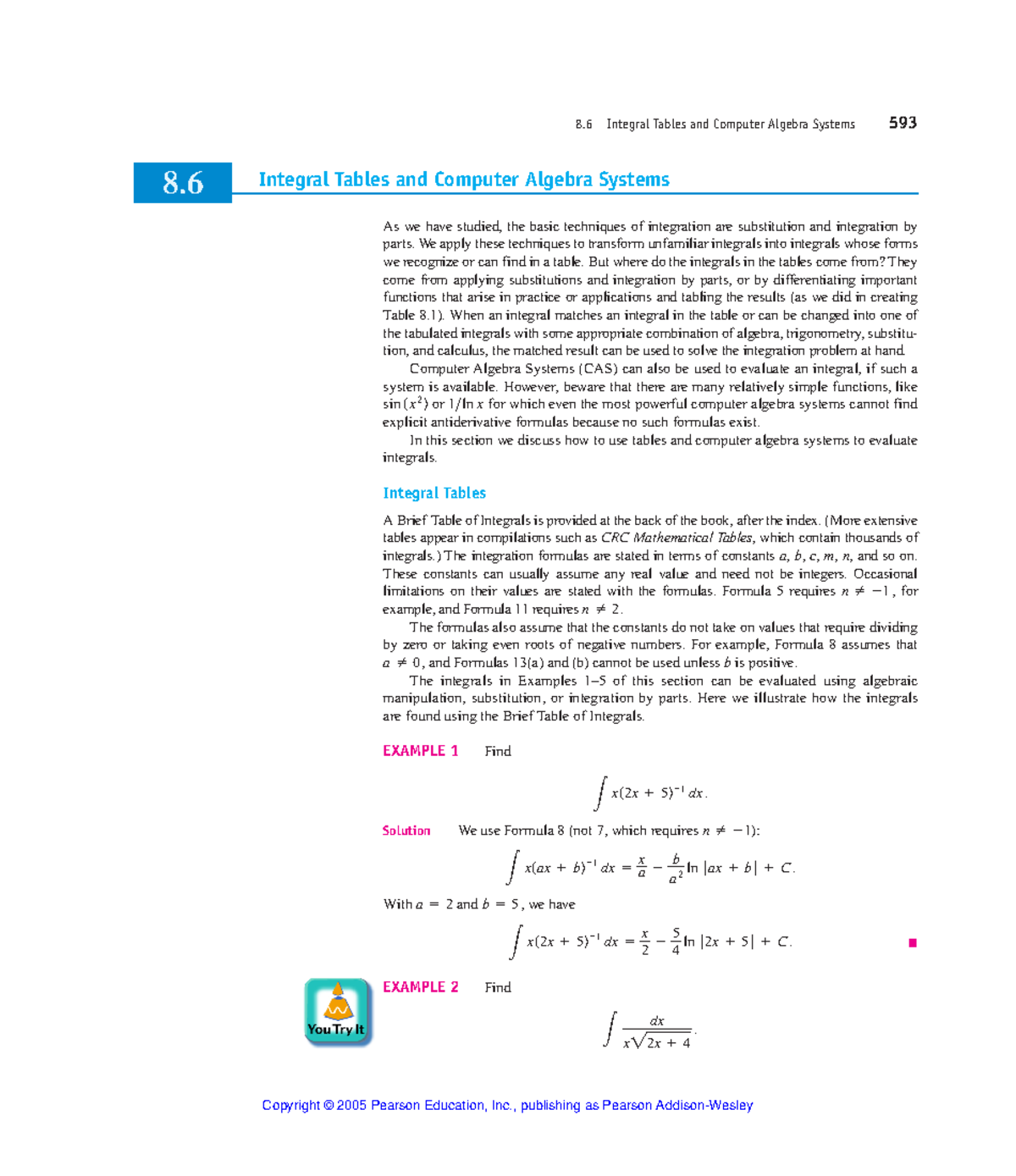 Tabla integrales aplaicacion computadora - 8 Integral Tables and Computer Algebra Systems 593 ...
