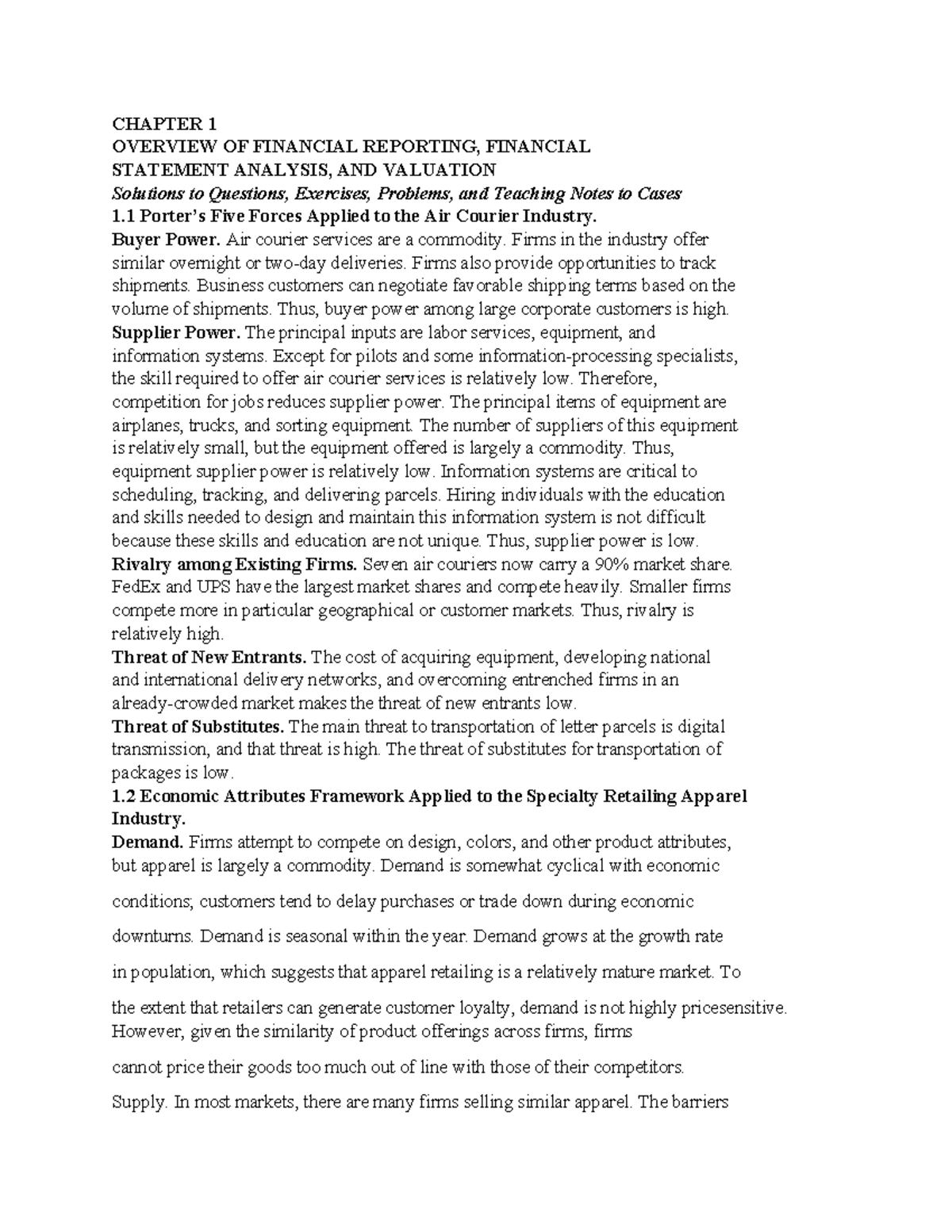 Chapter 1 - CHAPTER 1 OVERVIEW OF FINANCIAL REPORTING, FINANCIAL ...