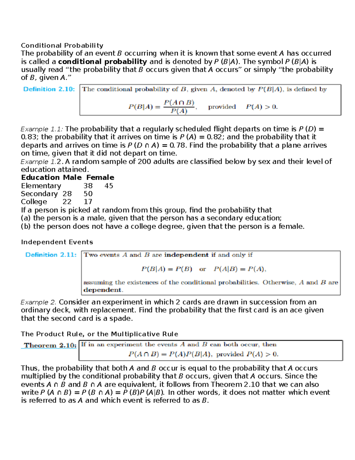 Conditional-Probability - Conditional Probability The probability of an ...