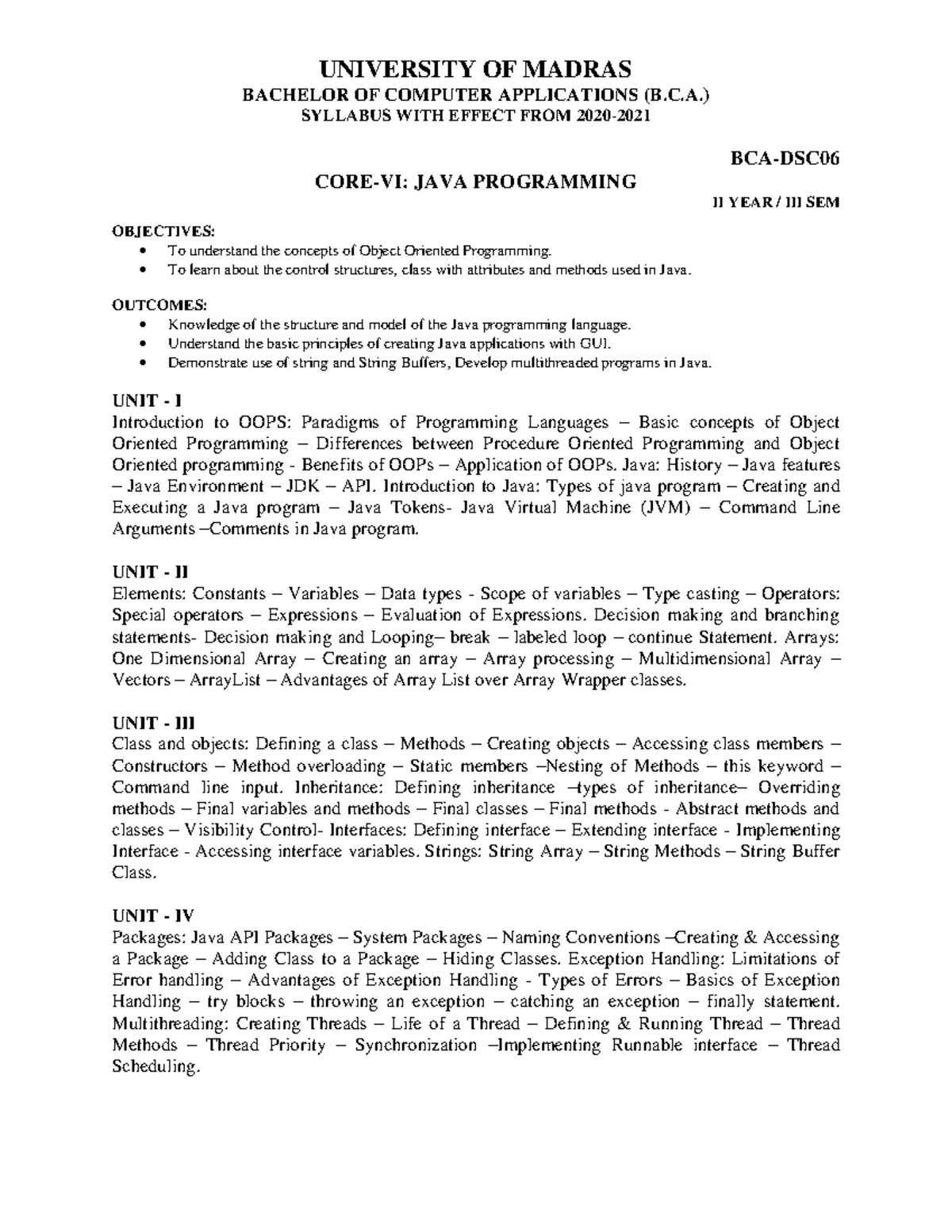 BCA-DSC06 - BCA - UNIVERSITY OF MADRAS BACHELOR OF COMPUTER ...
