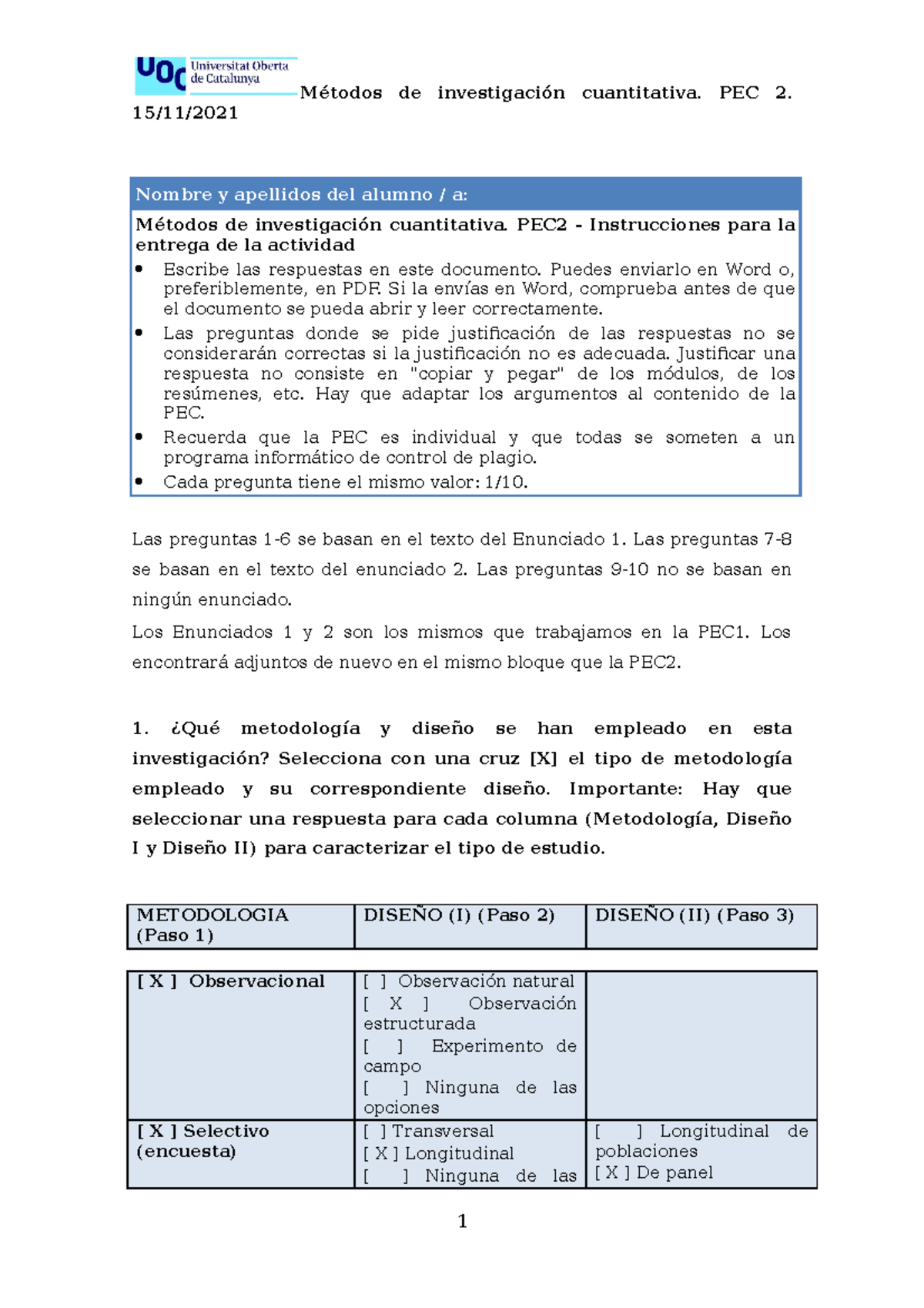 PEC2. Novembre 2021 - mi entrega pec 2 (aprobada) - 15/11/ Nombre y apellidos del alumno / a ...