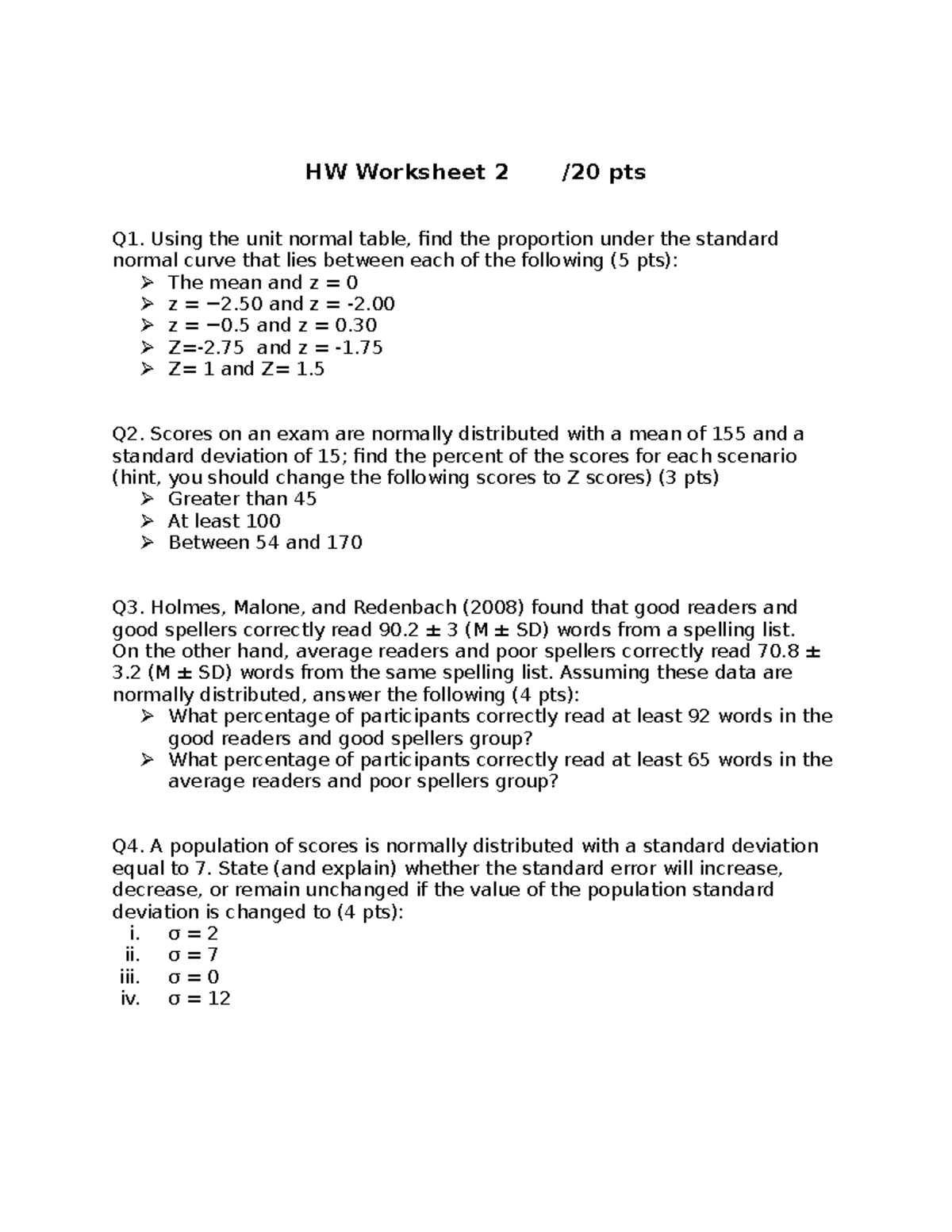 HW Worksheet 2 - Outline: By the end of the week, students are required ...