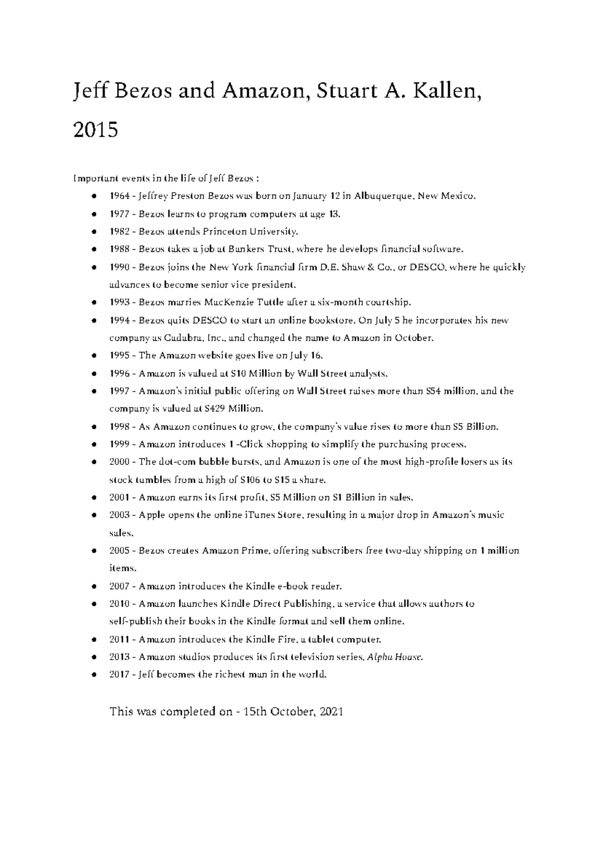 Jeff Bezos and Amazon, Stuart A - Google Docs - Jeff Bezos and Amazon ...
