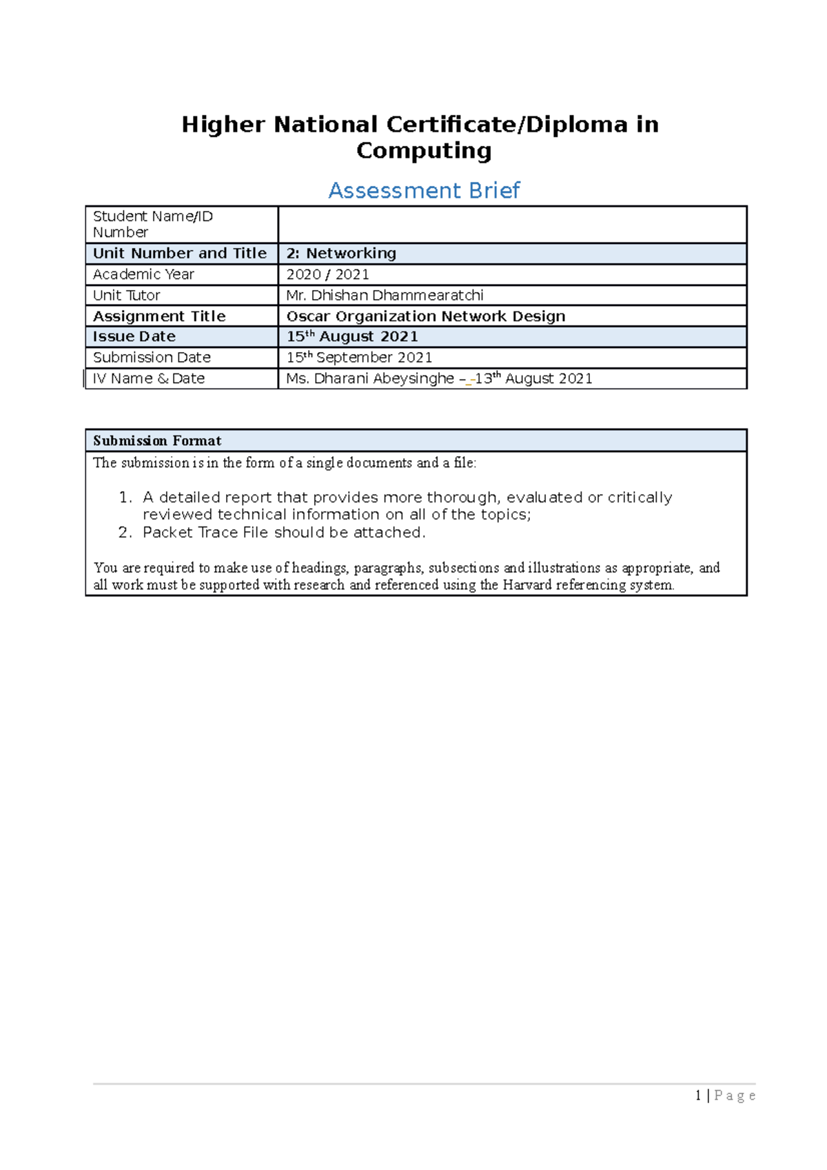 BTEC NET - IT assignment related to HND - Higher National Certificate/Diploma in Computing - Studocu