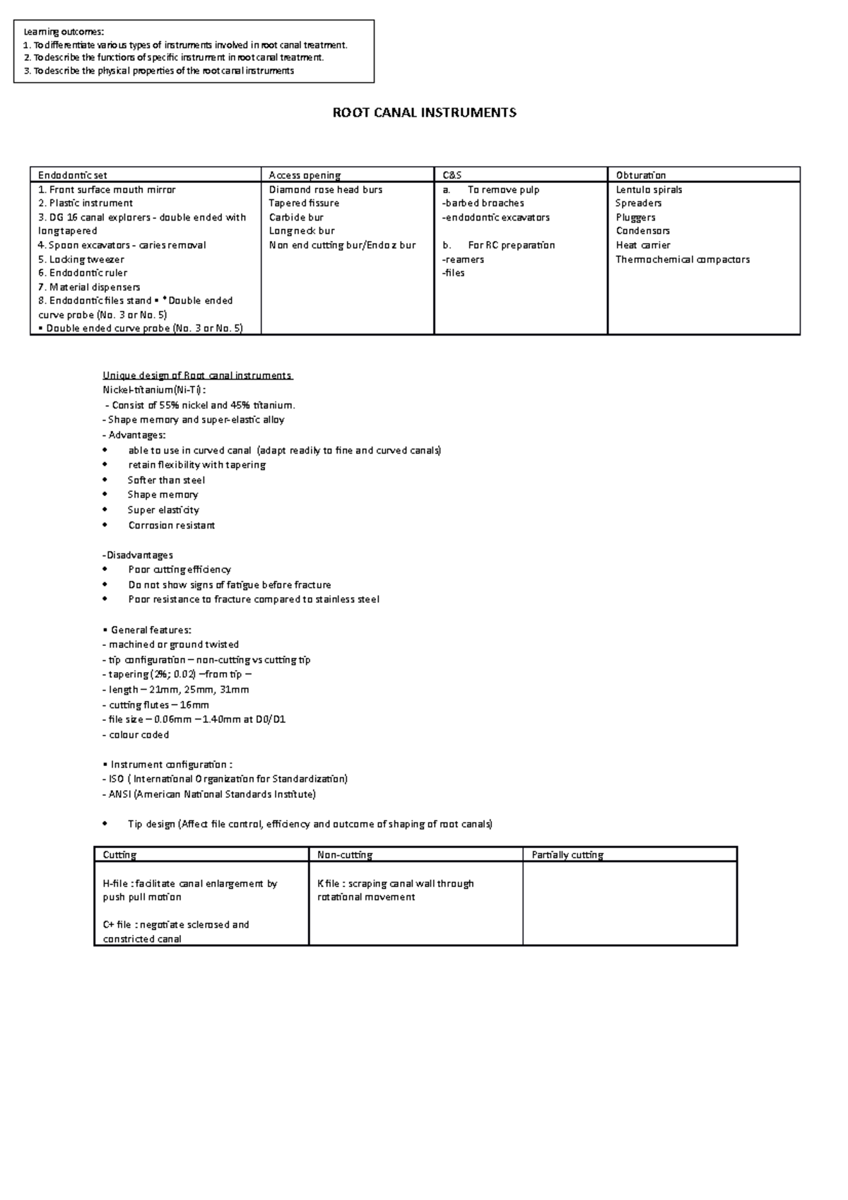 ROOT Canal Instruments - ROOT CANAL INSTRUMENTS Endodontic set Access ...