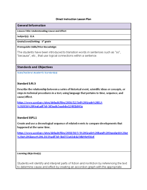 D092 Task 1 - Lesson plan for Elementary Mathematics - Western ...
