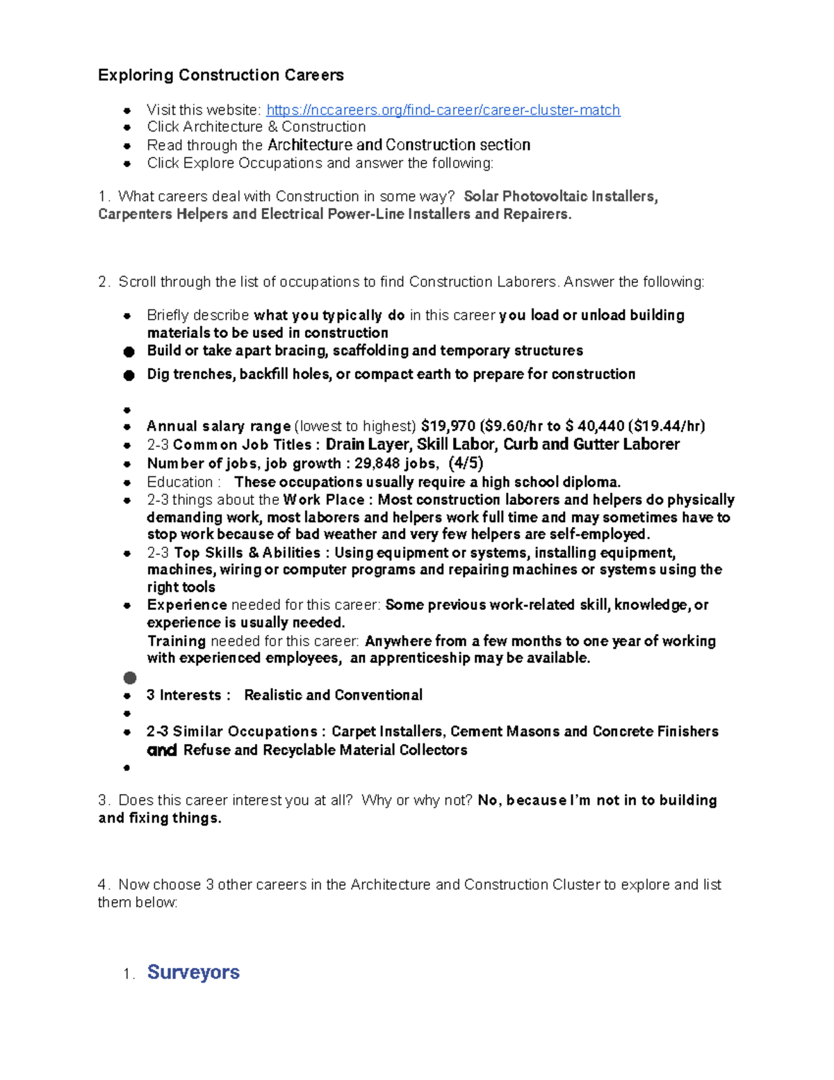 CTE Construction Career Exploration-2 - Exploring Construction Careers ...