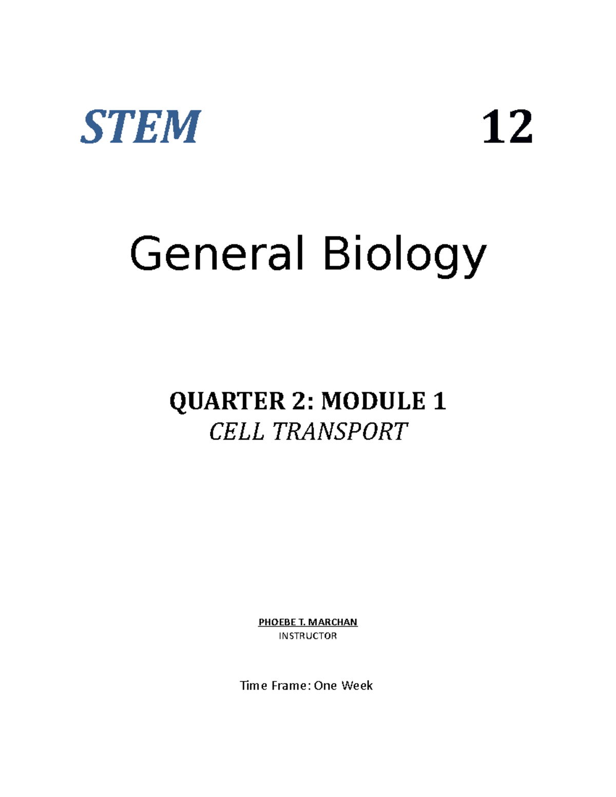 Module-6 General Biology - STEM 12 General Biology QUARTER 2: MODULE 1 ...