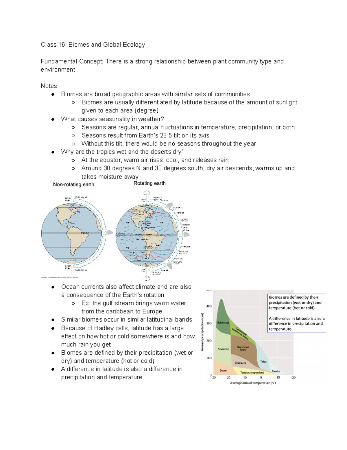 Class 16 Biomes and Global Ecology - Class 16: Biomes and Global ...