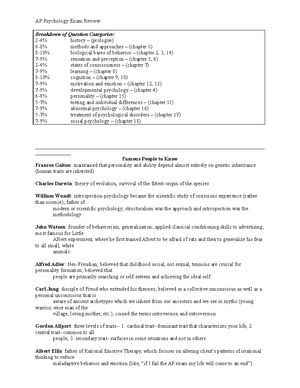 Unit 6 Cheat Sheet Psych - Types of Studies o Cross Sectional Studies ...