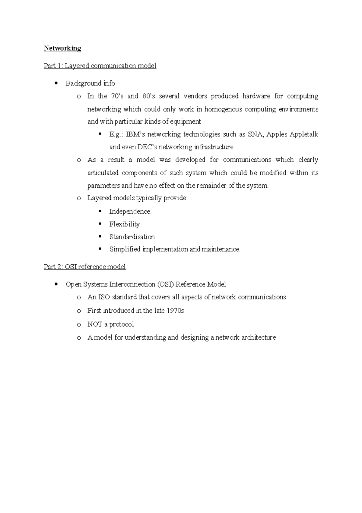 Lecture 5 - Networking - Networking Part 1: Layered communication model ...