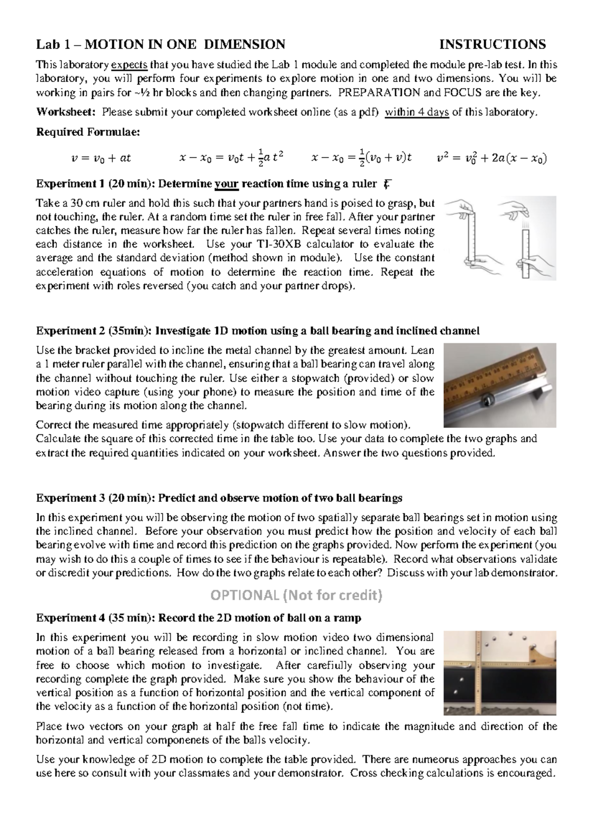 Lab 1- Motion IN 1 Dimension Instructions 2021 v2 - Lab 1 – MOTION IN ...