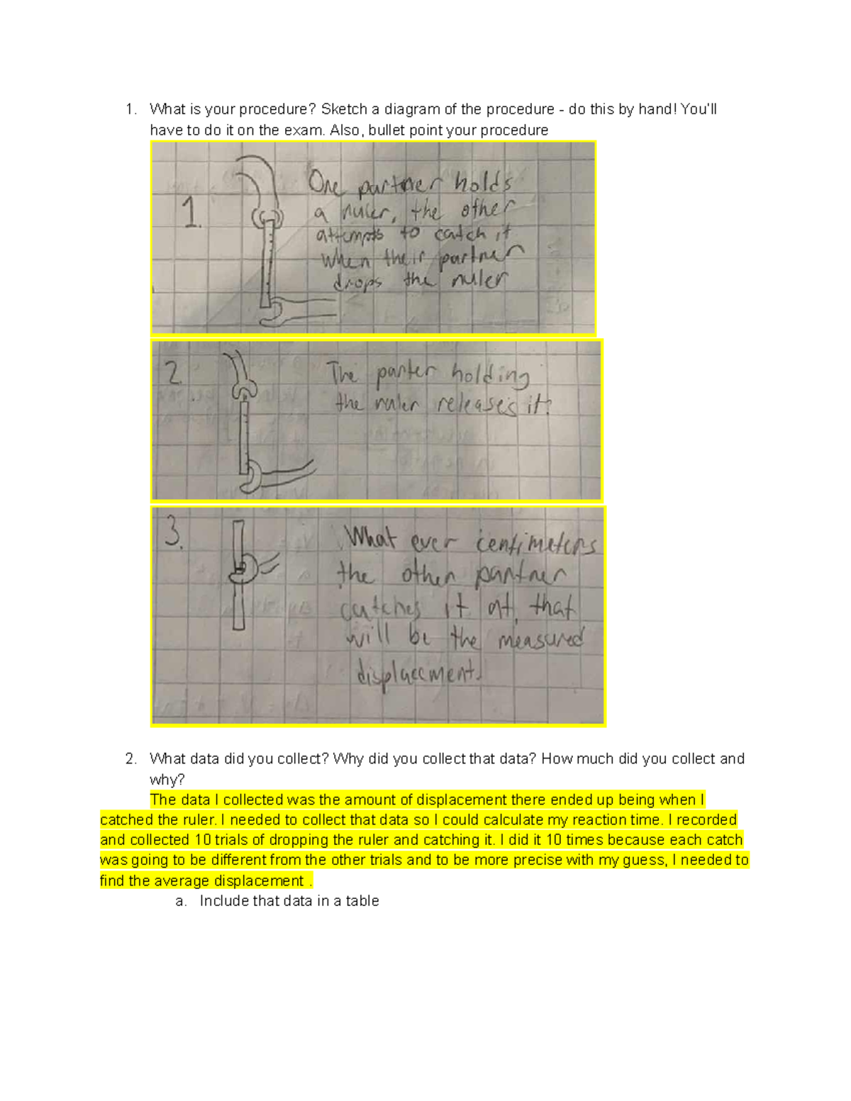 Physics lab - hhhjuhu - What is your procedure? Sketch a diagram of the ...