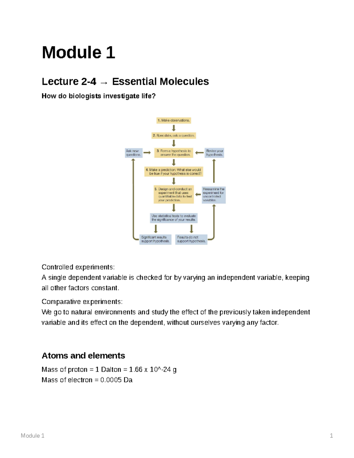 Module 1 Notes - Bio resources for 101 course - Module 1 Lecture 2-4 → ...