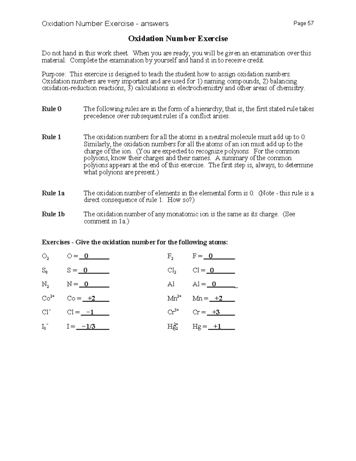 Oxidation Number - Summaries - - Studocu