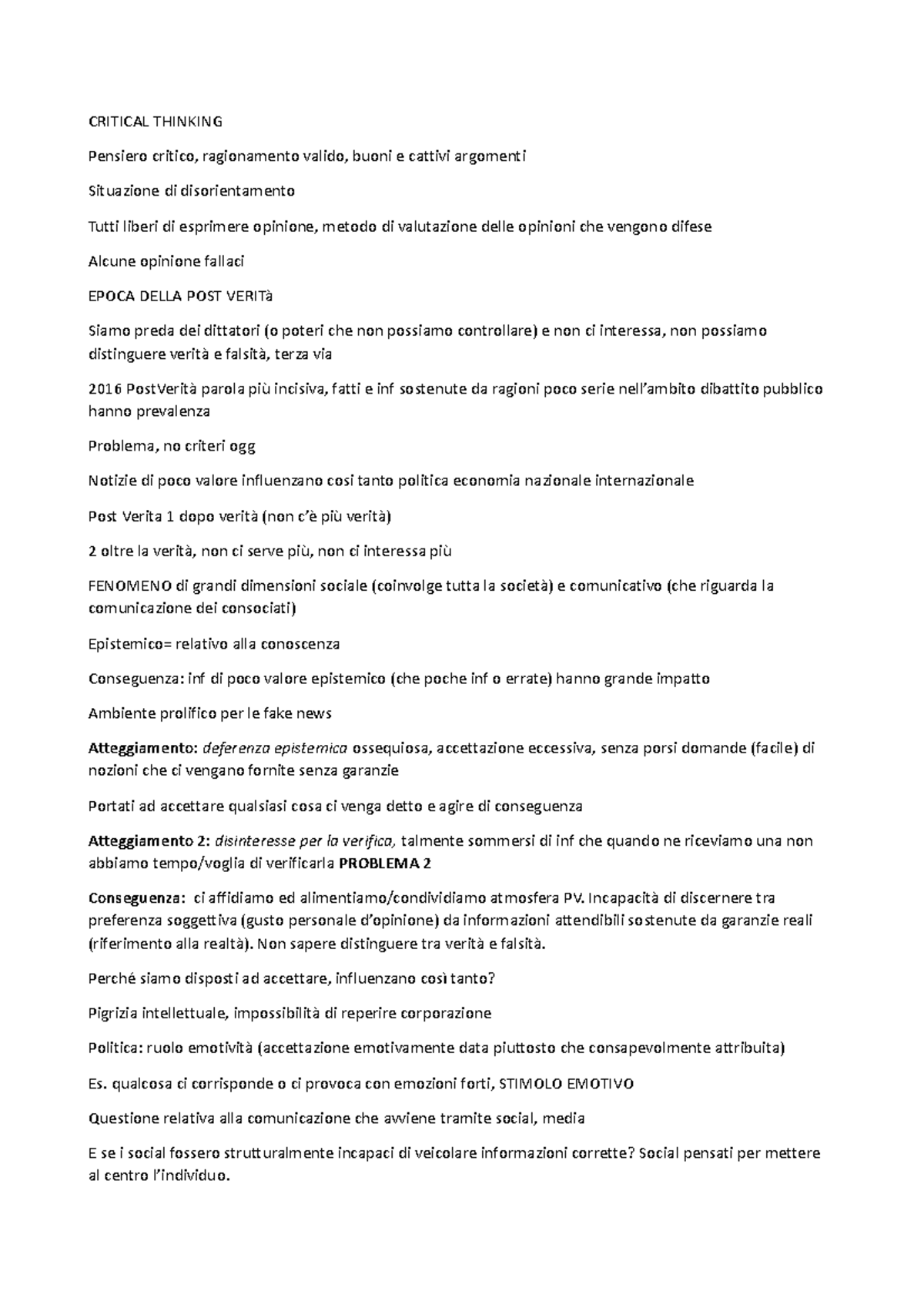 Critical Thinking - by Elena Marchese - CRITICAL THINKING Pensiero ...