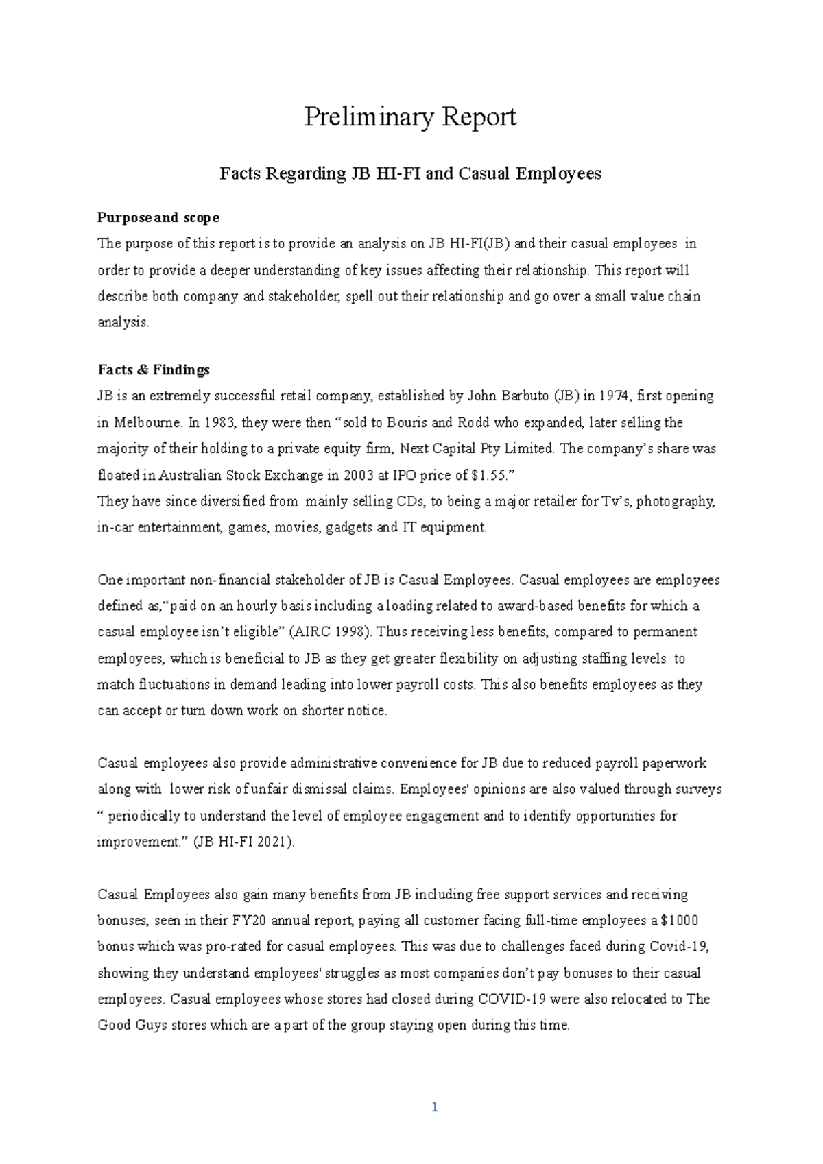 Individual Milestone - Preliminary Report - Preliminary Report Facts ...