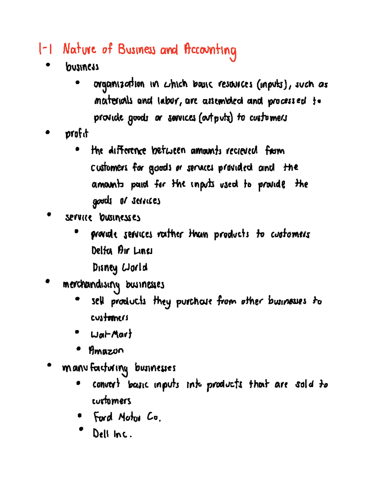 Principles of Accounting Ch 1- Basics - 1 1 Nature of Business and ...