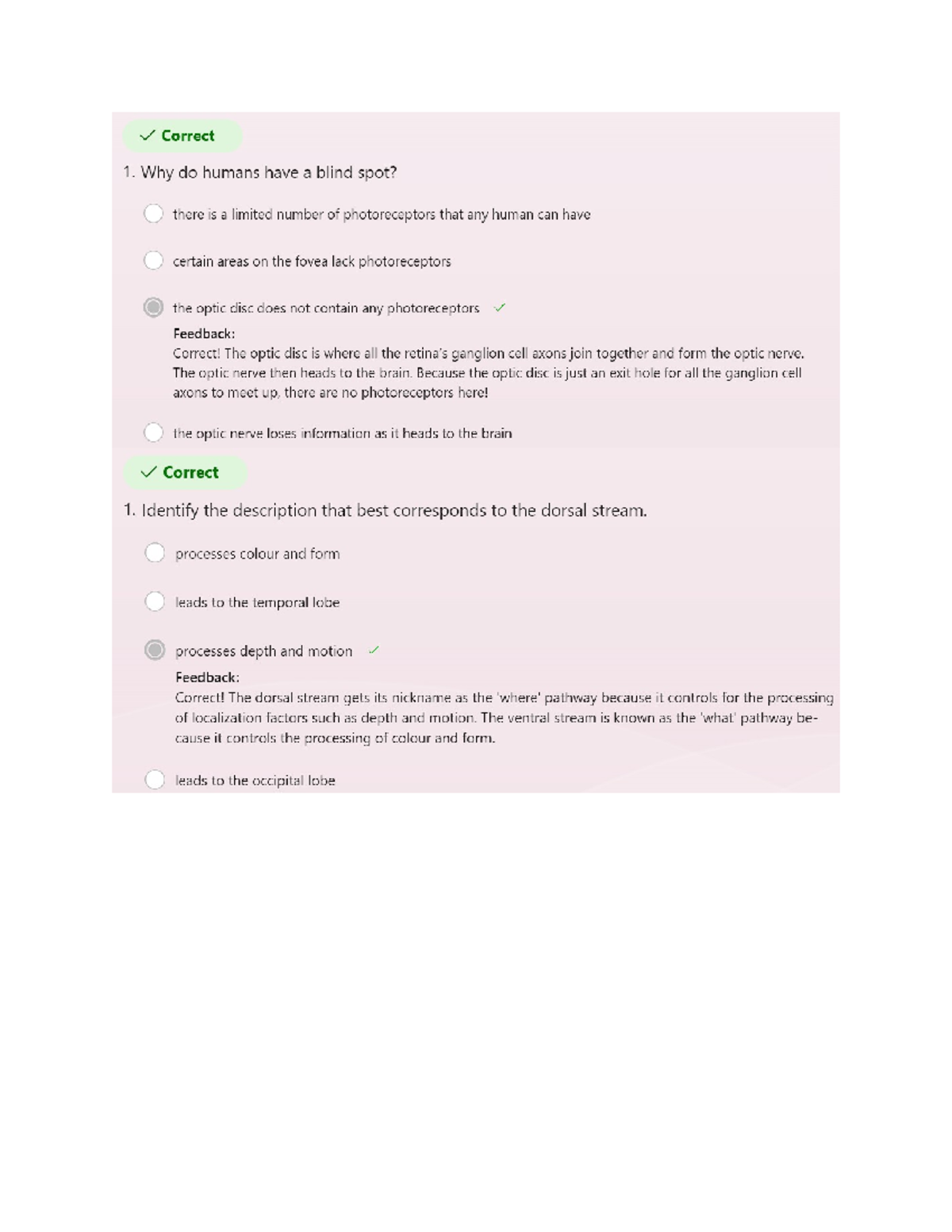 Vision 2- Module Quiz - PSYCH 1XX3 - Studocu