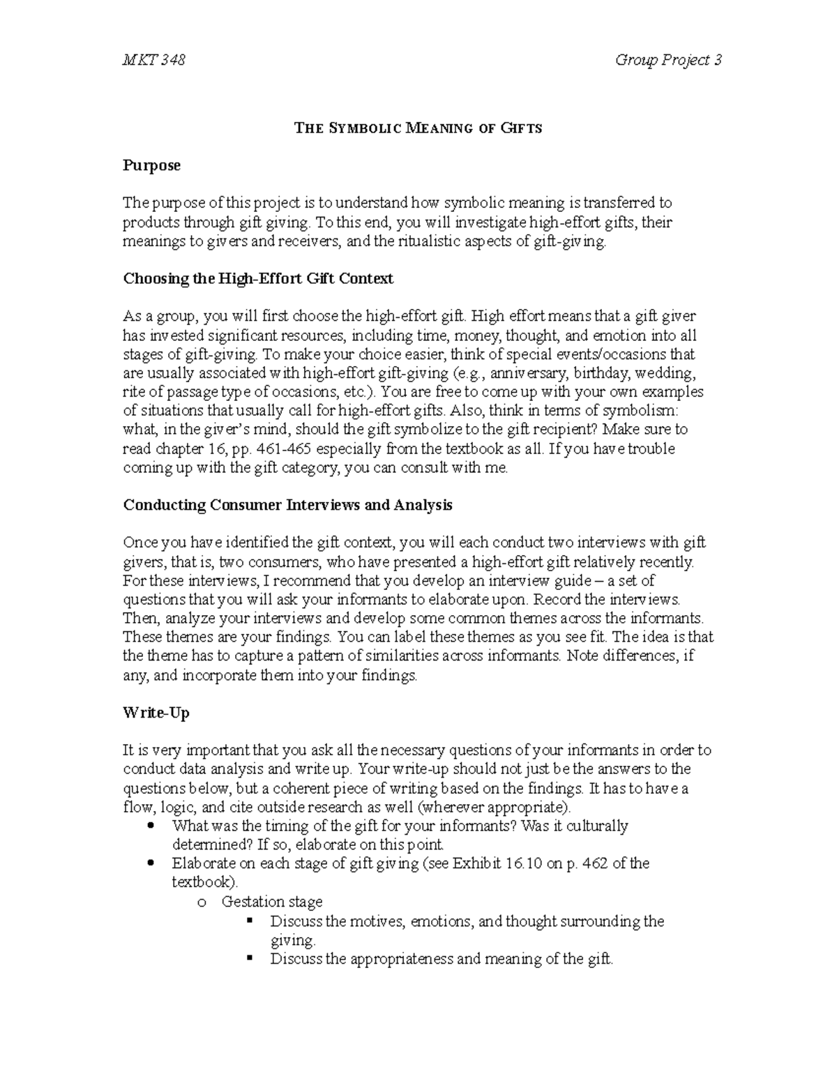 Group Project 3 Instructions-2 - MKT 348 Group Project 3 THE SYMBOLIC ...