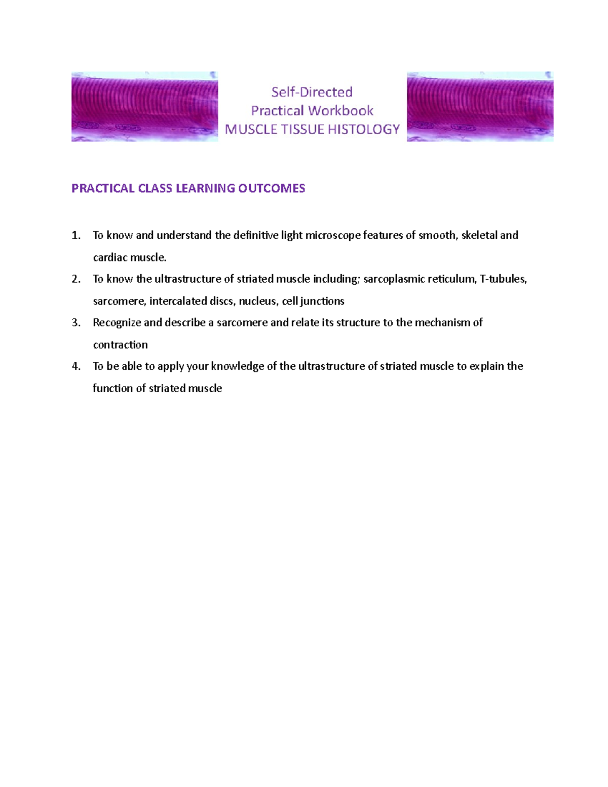 W2 Muscle Tissue Virtual Histology Prac Notes MEDS2005 2020-1 ...