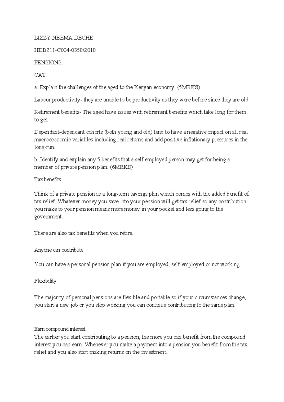 Pension Finance CAT - good cats - LIZZY NEEMA DECHE HDB211-C004-0358 ...