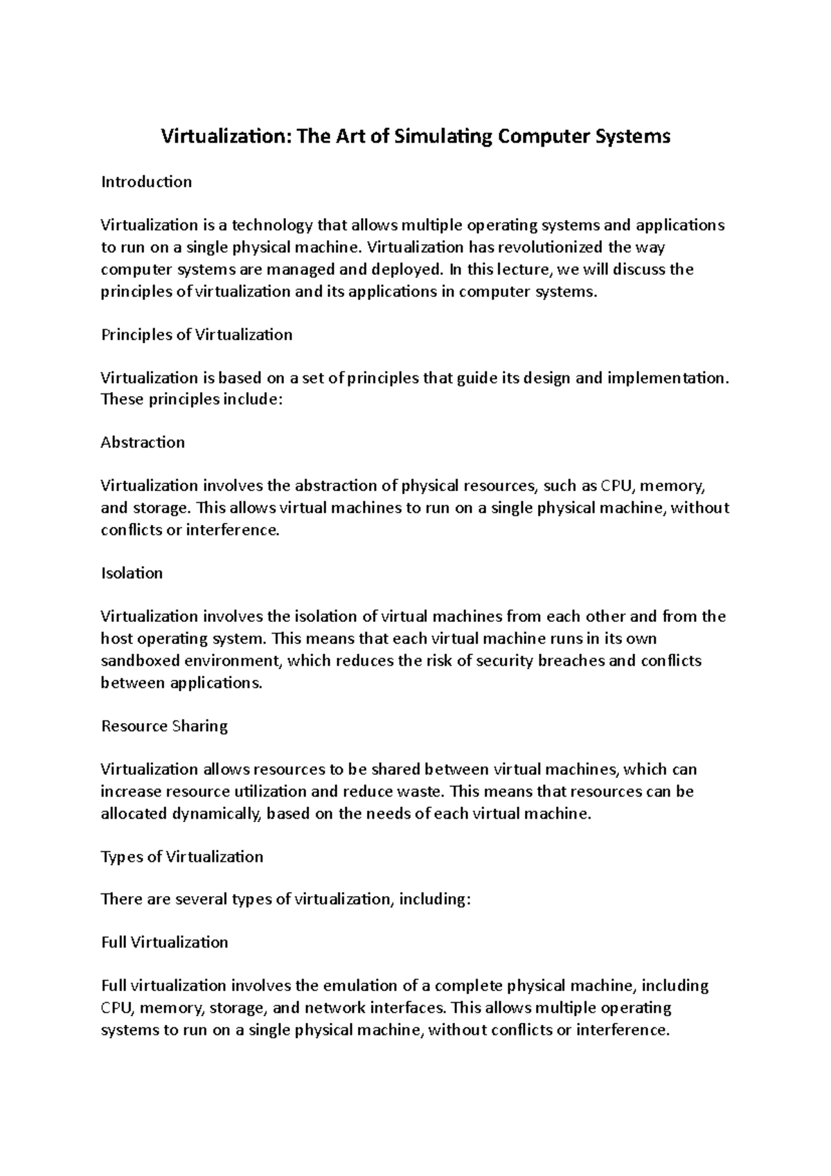 Virtualization The Art Of Simulating Computer Systems Virtualization The Art Of Simulating