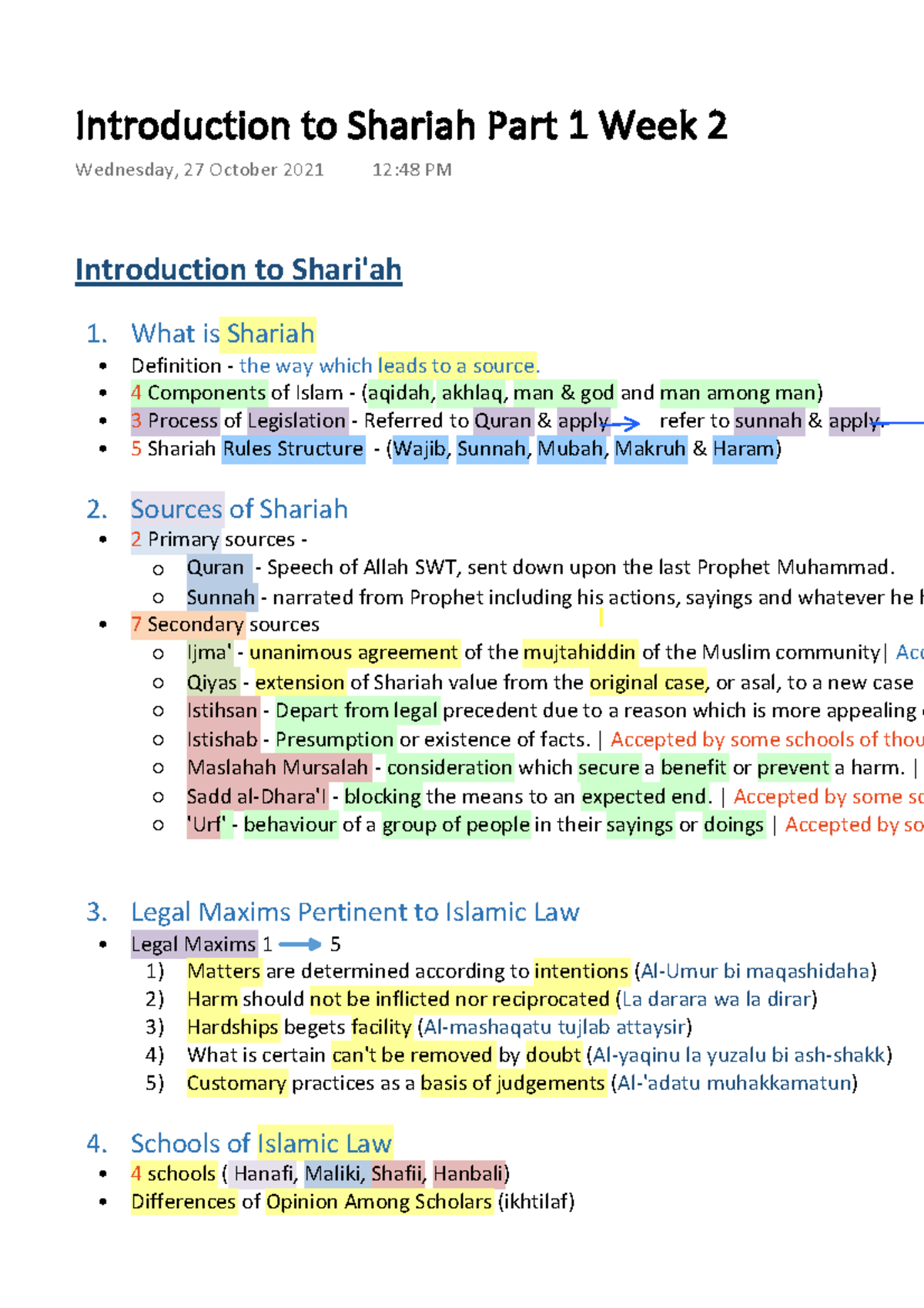 Introduction to Shariah Part 1 Week 2 - Introduction to Shari'ah 1 ...