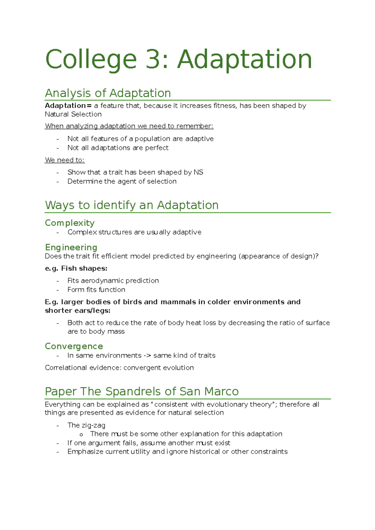 College 3 - Adaptation - College 3: Adaptation Analysis of Adaptation ...
