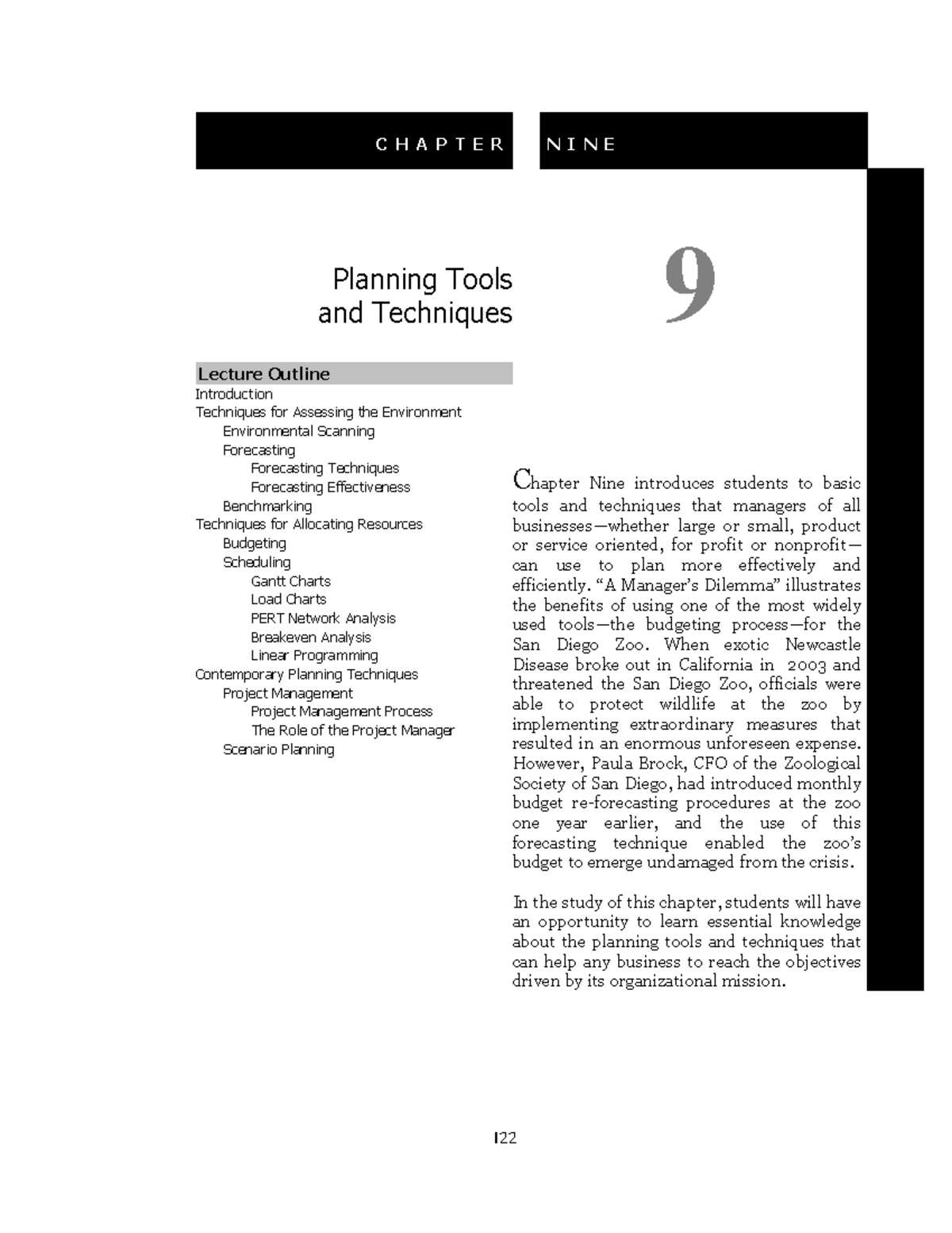 Module 9-IOM-Planning Tools and Techniques - C H A P T E R N I N E ...