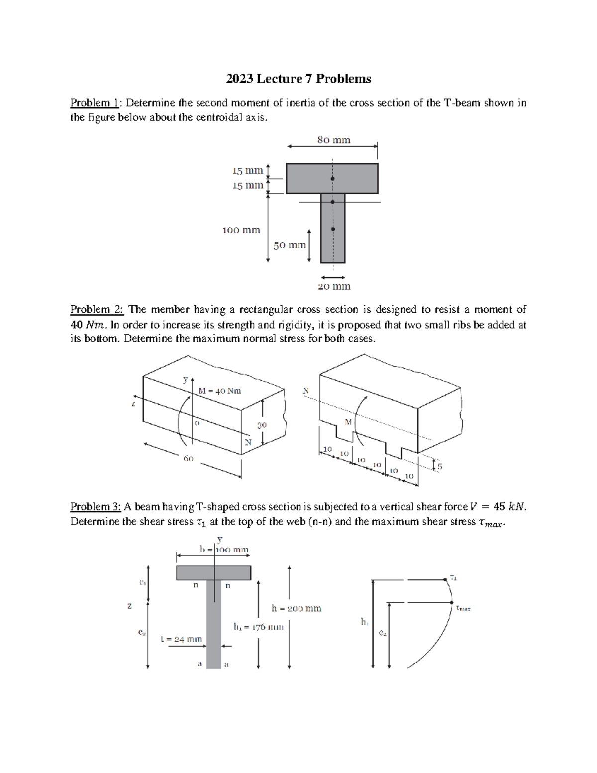 Sad Lecture 7 Example Problems 2023 2023 Lecture 7 Problems Problem 1 Determine The Second