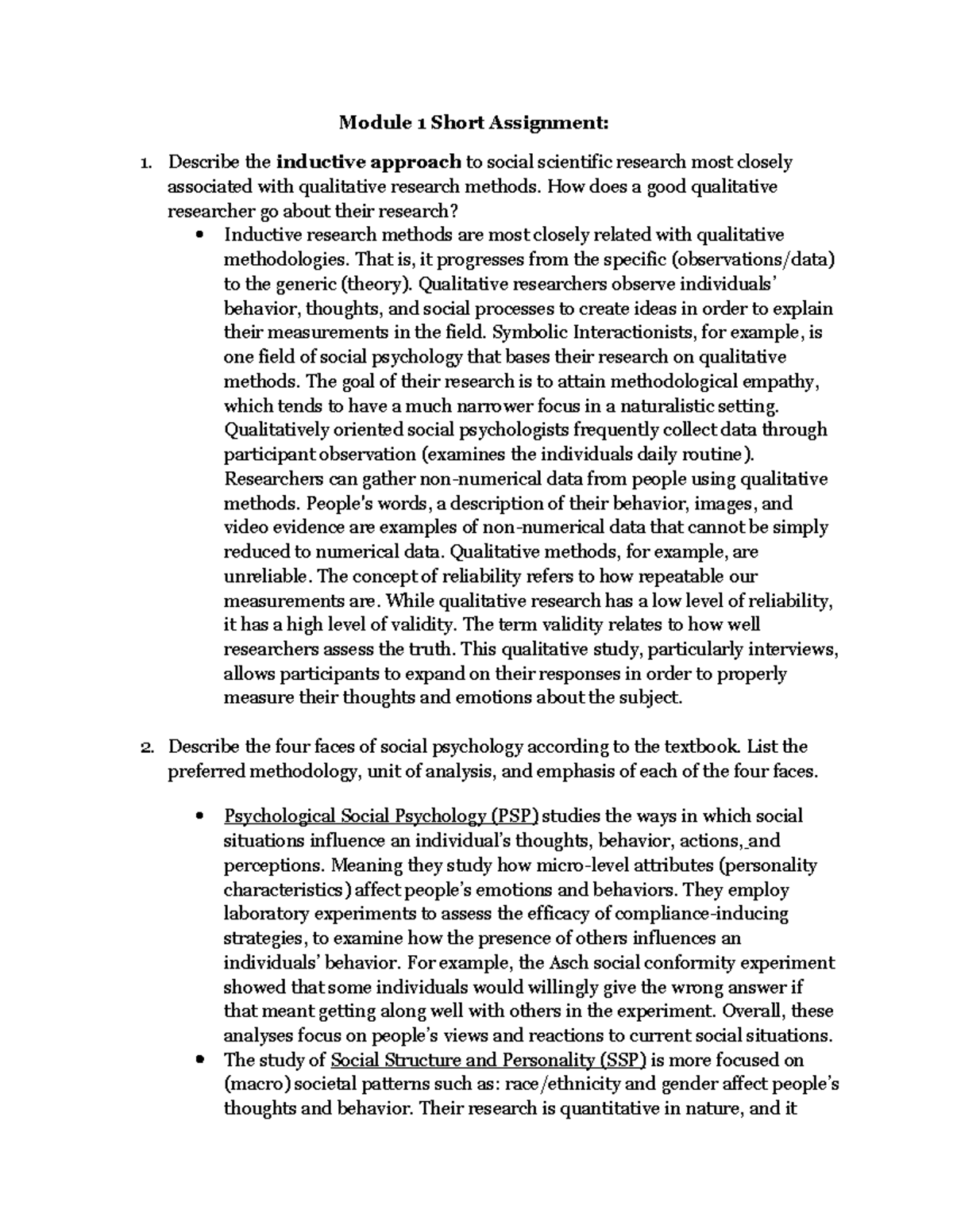 Short Assignment #1 - Module 1 Short Assignment: Describe the inductive ...