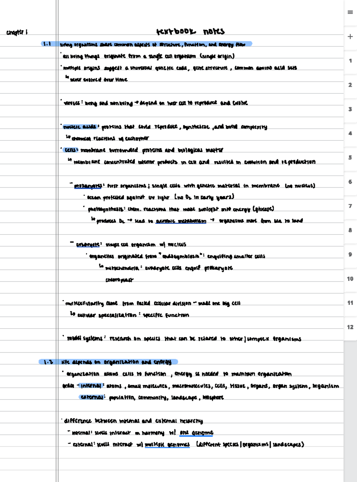 U1 Textbook Notes - Principles of Life - chapterI 1 I - Studocu