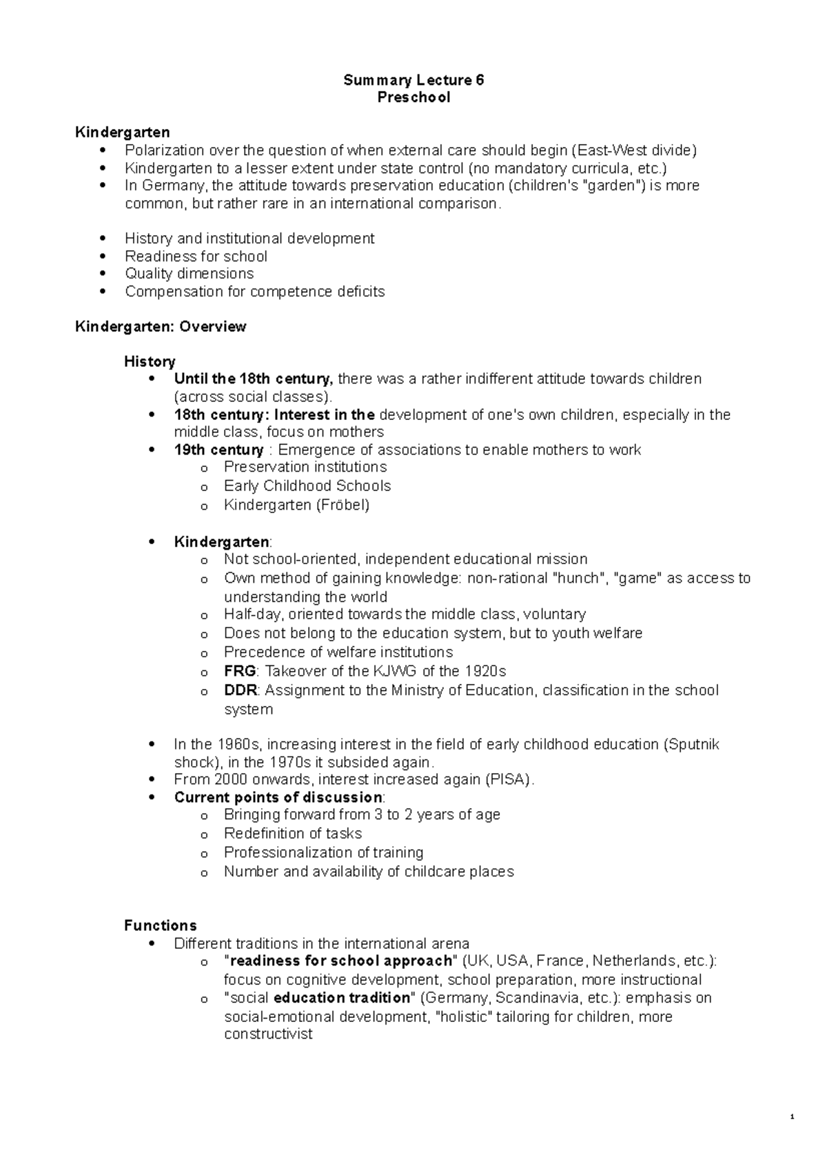Summary 6.1 - Interventions in preschool - Summary Lecture 6 Preschool ...