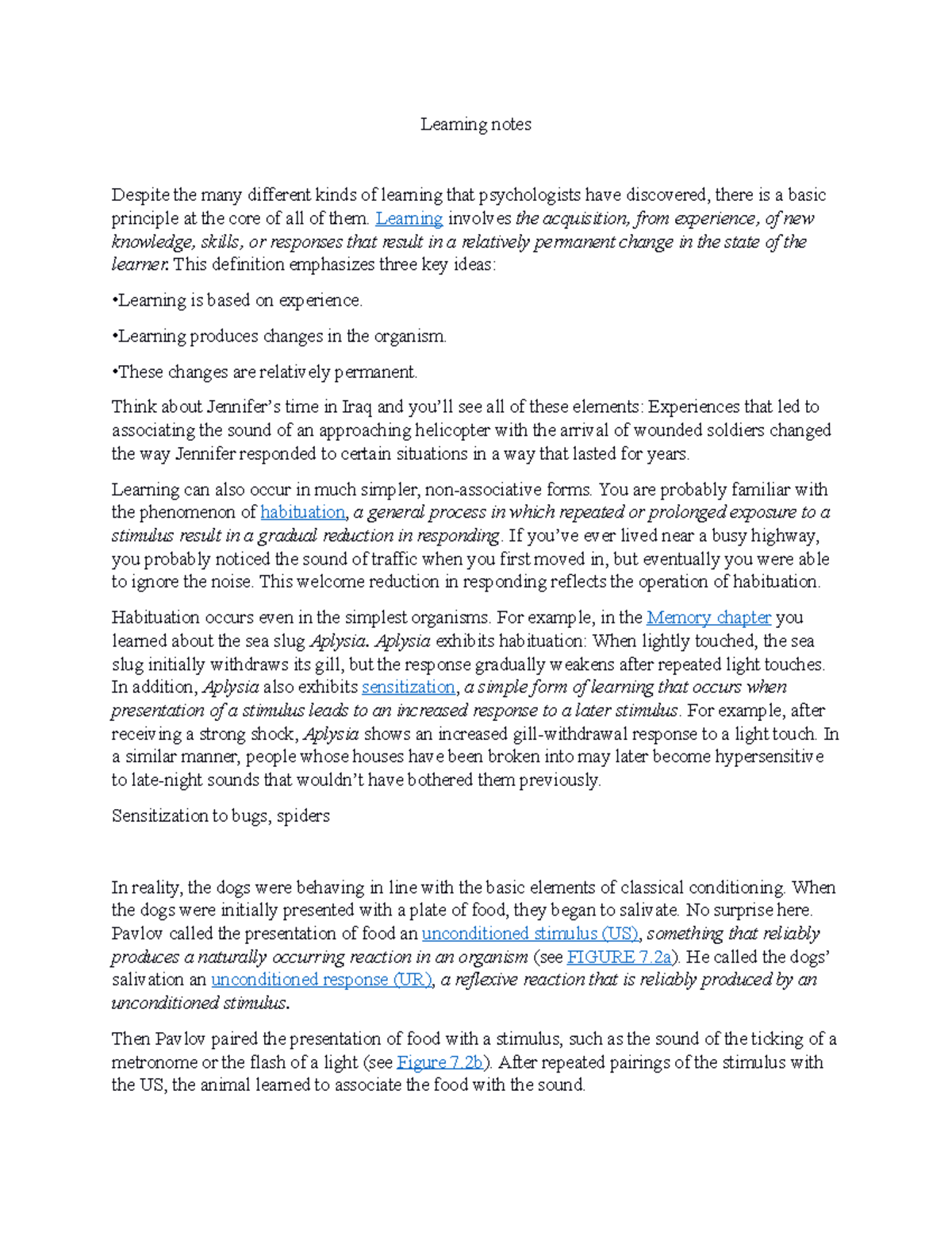 Learning notes - Leaming notes Despite the many different kinds of ...