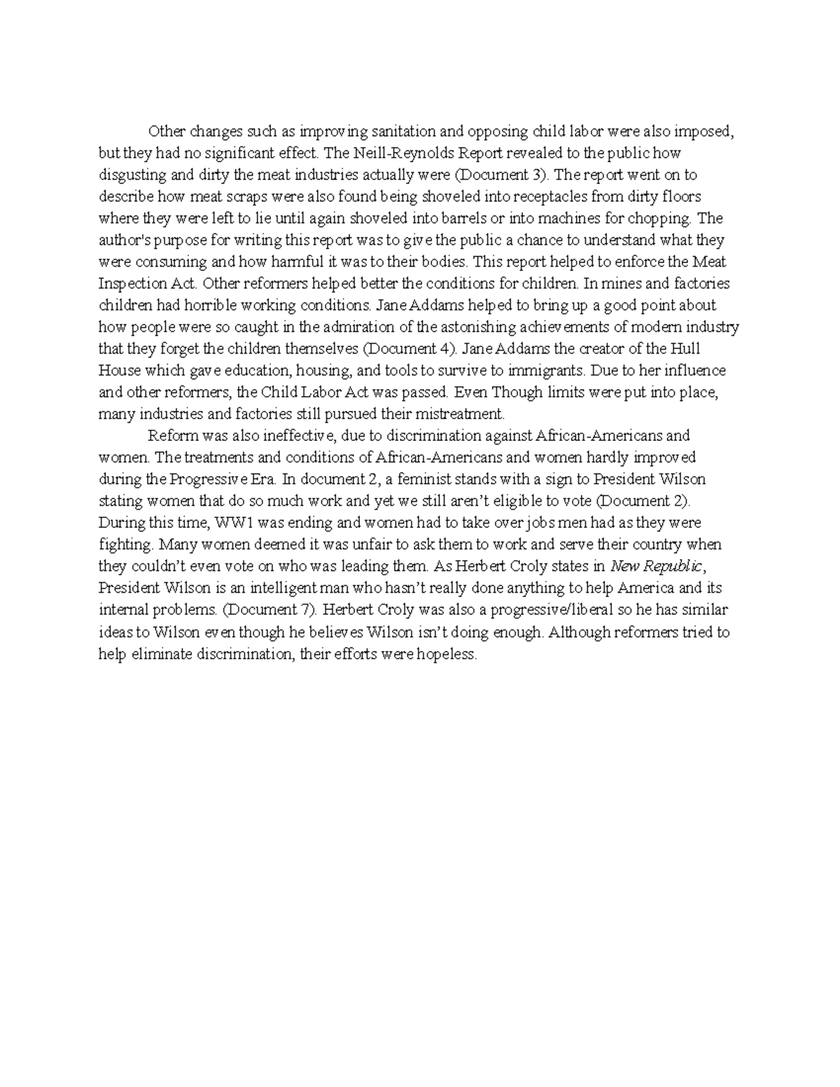 Period 7 DBQ - easy - Other changes such as improving sanitation and ...