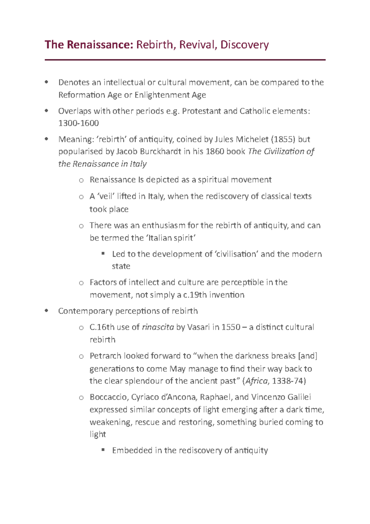 Rebirth, Revival, Discovery - The Renaissance: Rebirth, Revival ...