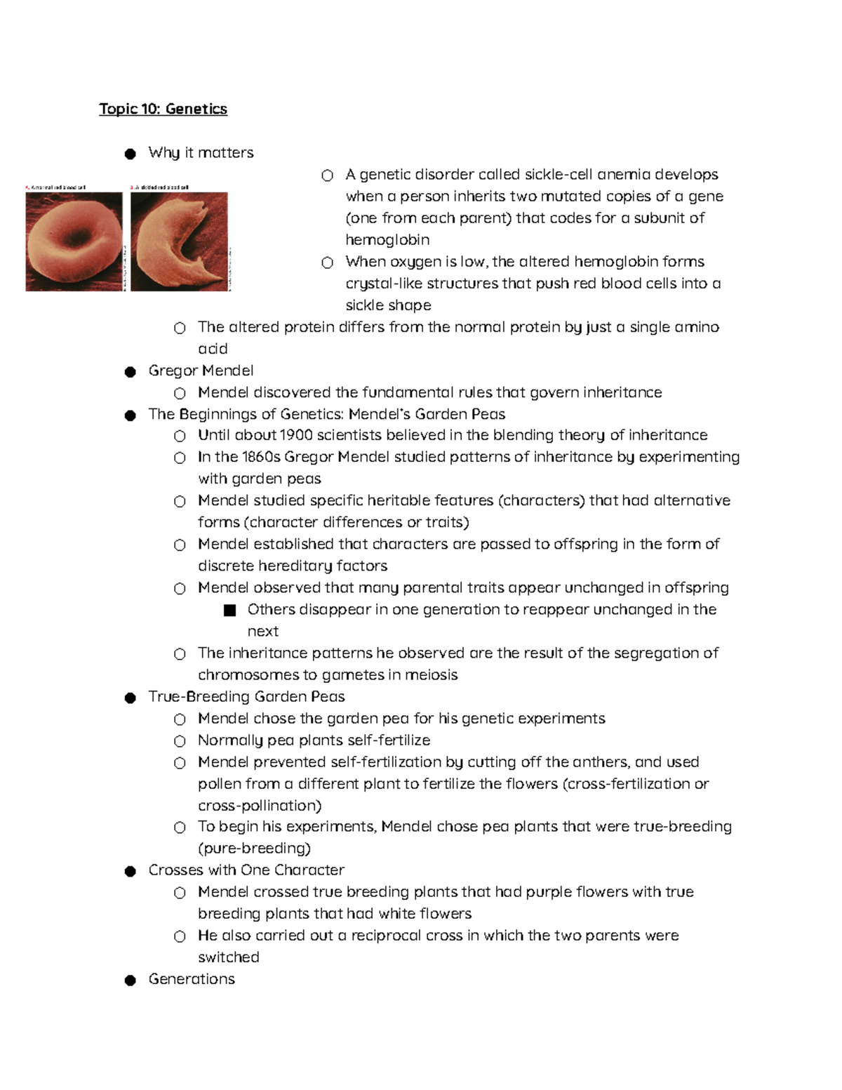 Topic 10 Lecture Notes - Thomas Abbott - Topic 10: Genetics Why it ...