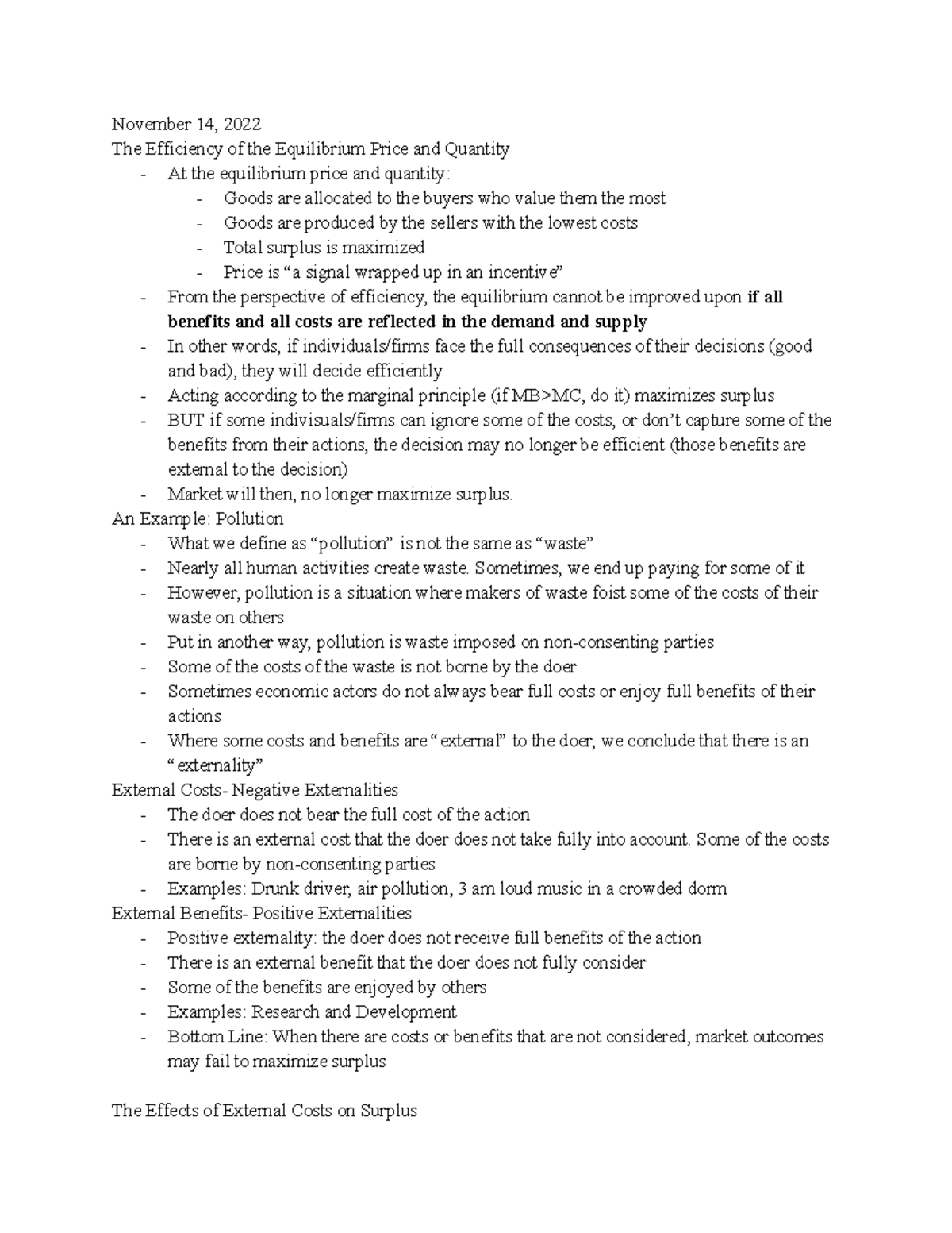 Econ 11 14 - Srijan Banerjee - November 14, 2022 The Efficiency of the ...