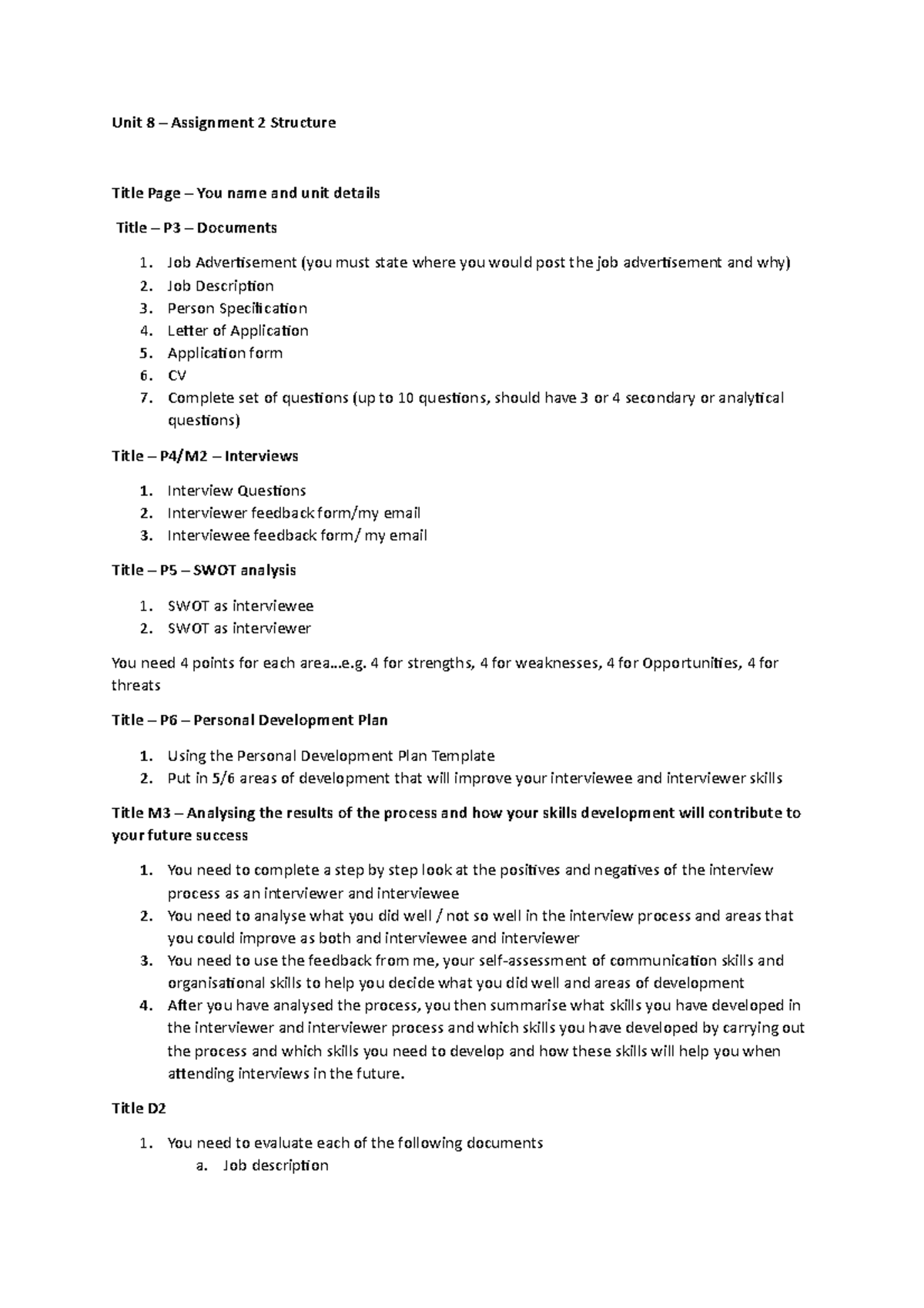 Learning Aim C - HEKP - THIS IS A HELP SHEET FOR BUSINESS UNIT 8 BTEC ...