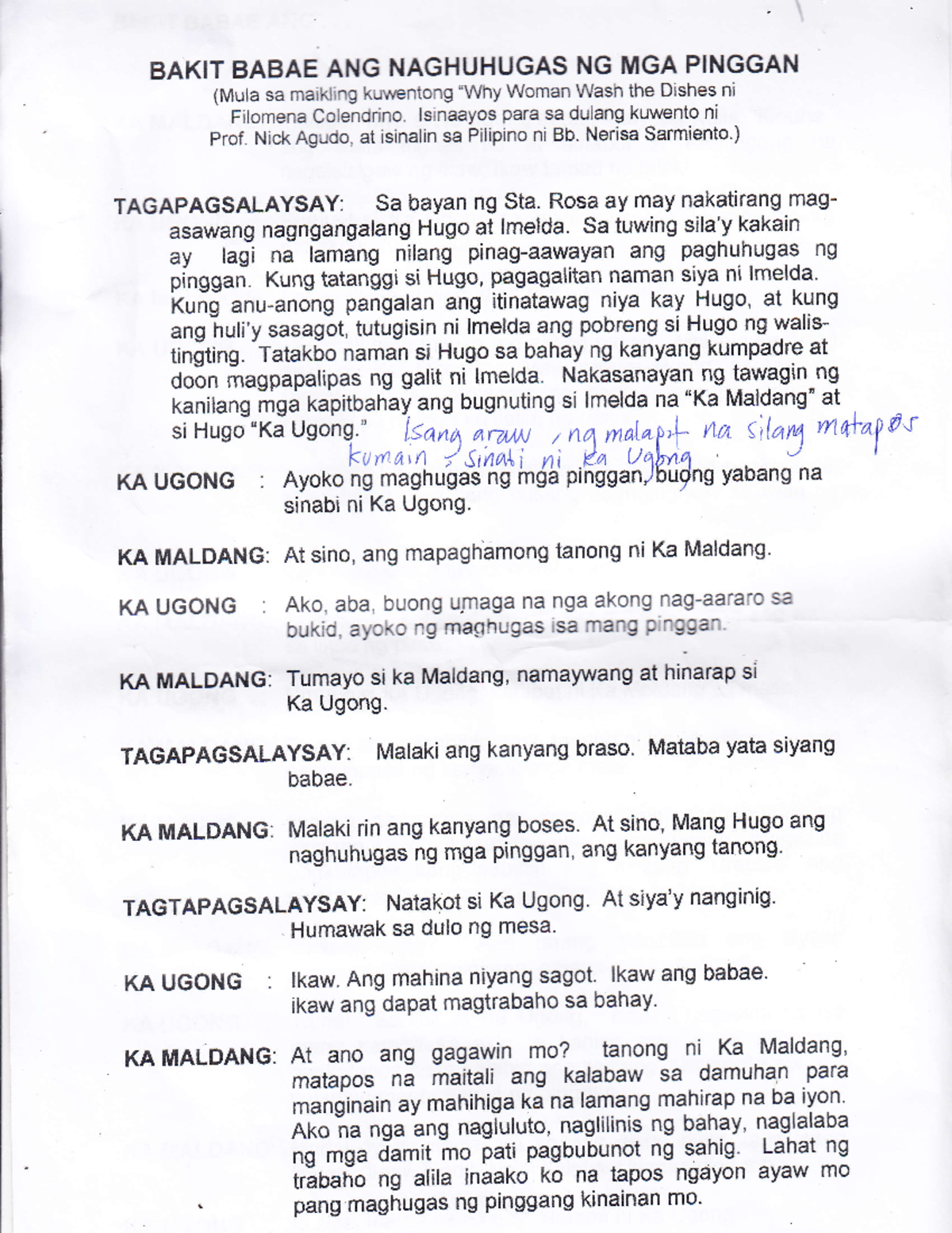 Bakit Babae ANG Naghuhugas NG MGA Pingga - BAKIT BABAE ANG NAGHUHUGAS ...