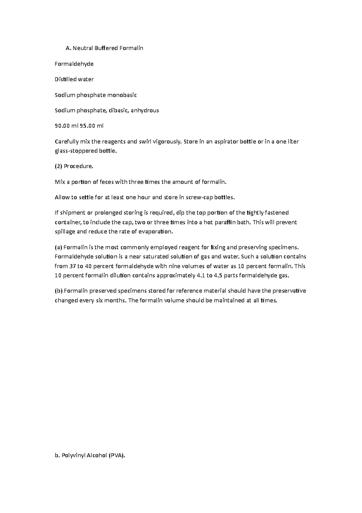 Neutral Buffered Formalin - A. Neutral Buffered Formalin Formaldehyde ...