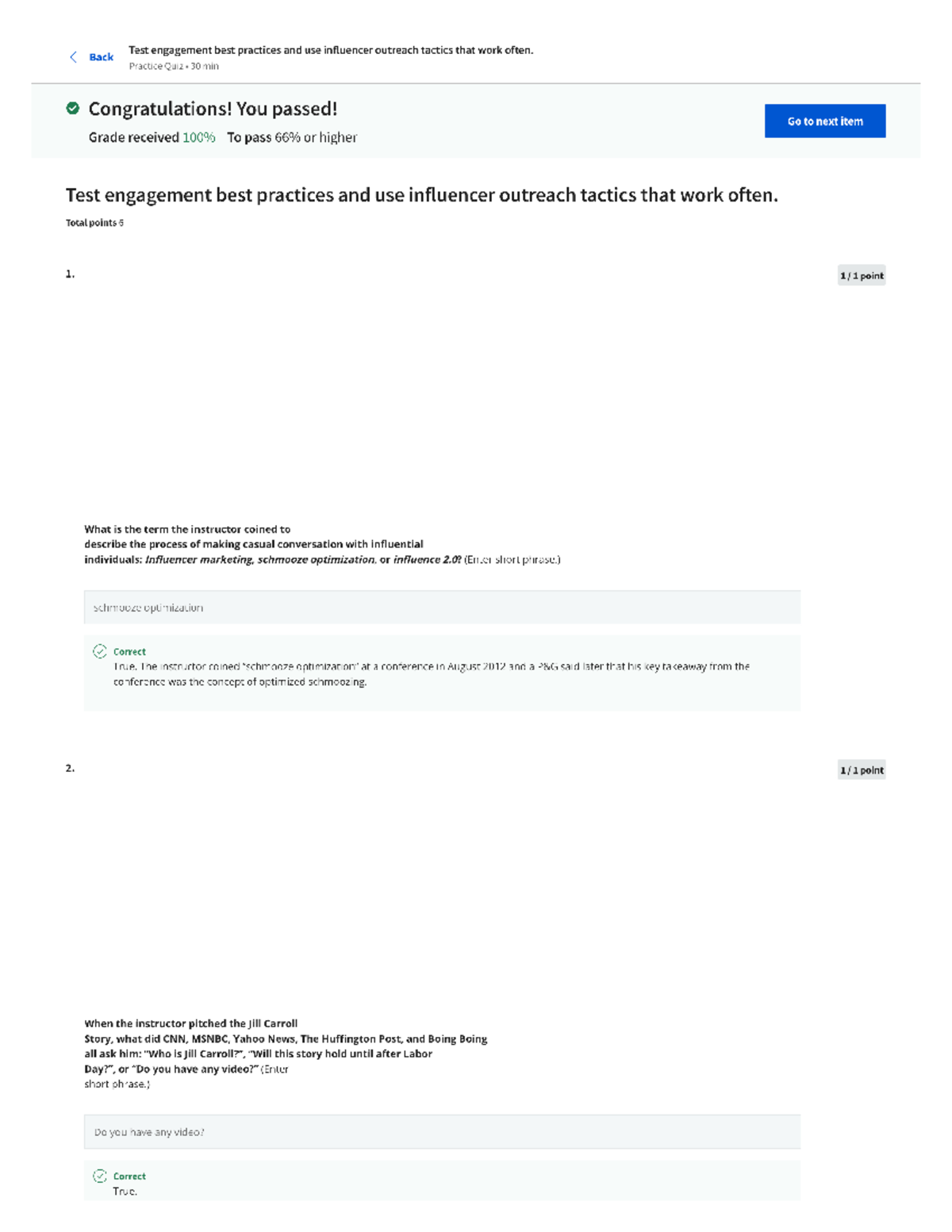 Practice 4.2 Quiz Influencer Marketing Coursera - Test engagement best ...