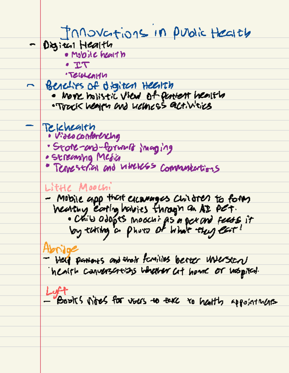 Public Health 3 - Lecture notes for final exam - Innovations in public ...